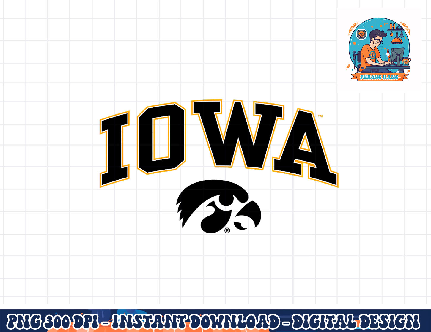 Iowa Hawkeyes Arch Over Logo Officially Licensed png, subli | Inspire ...
