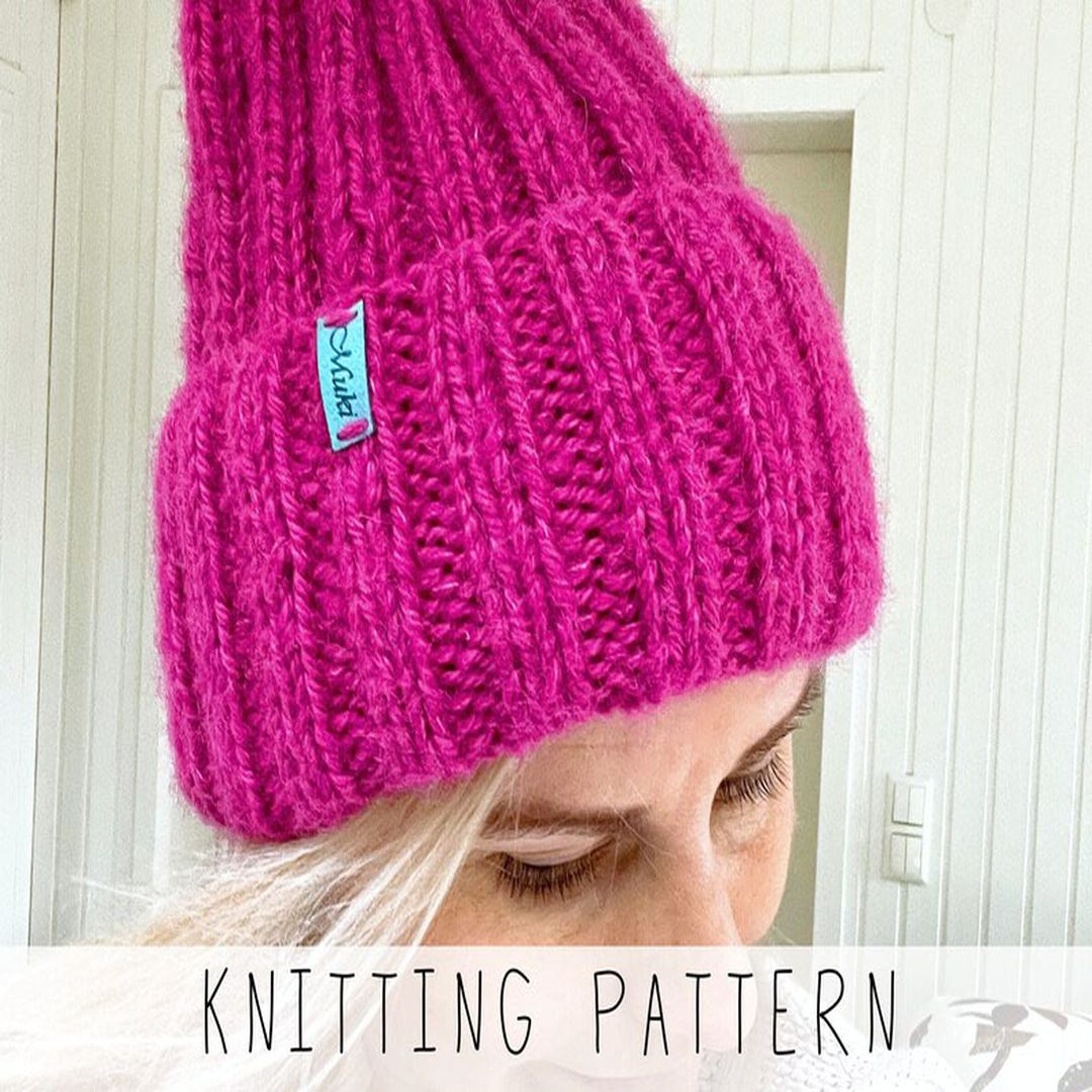 KNITTING PATTERN classic ribbed hat x Chunky ribbed winter h | Inspire ...