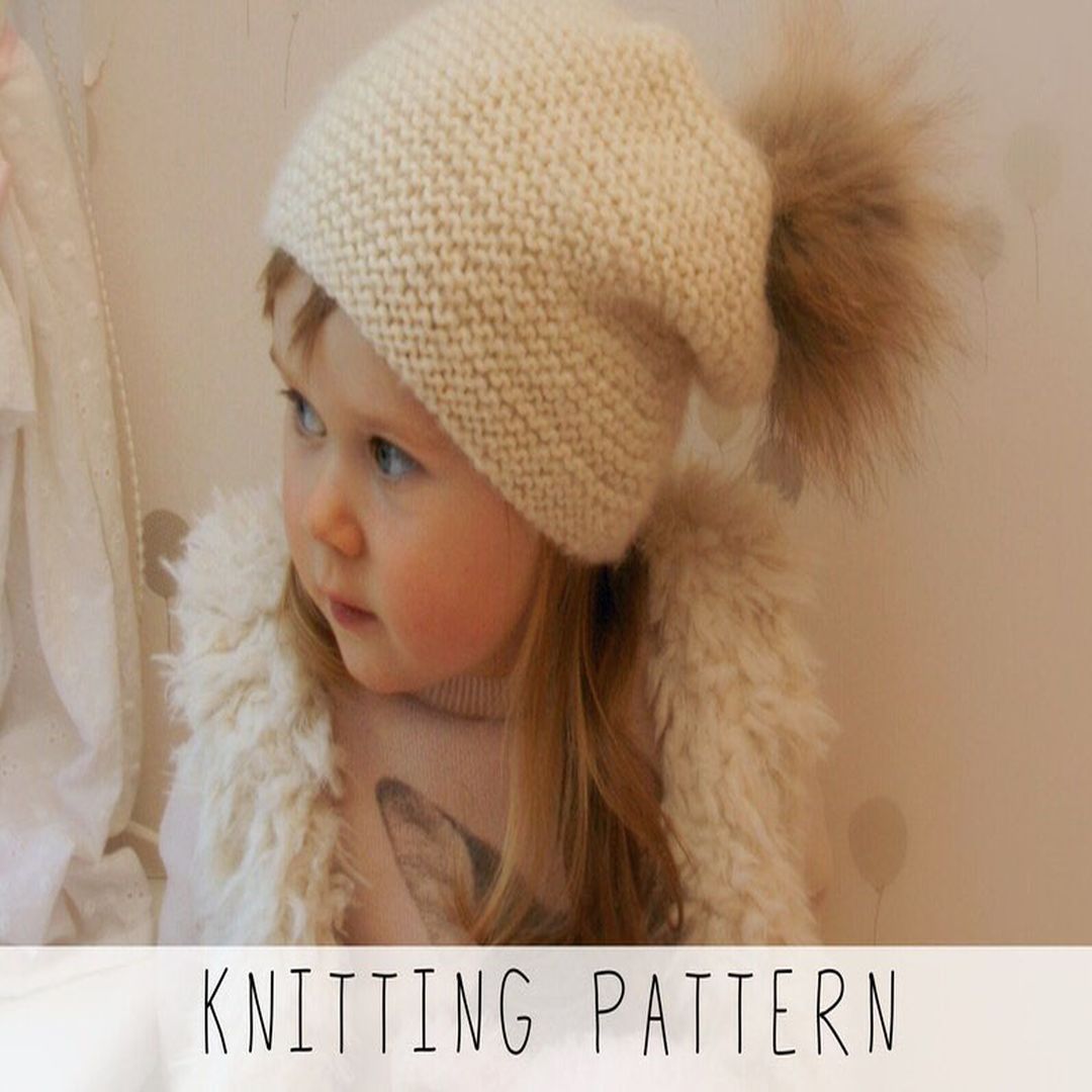 KNITTING PATTERN beginners hat x Easy slouch hat knit patter | Inspire ...