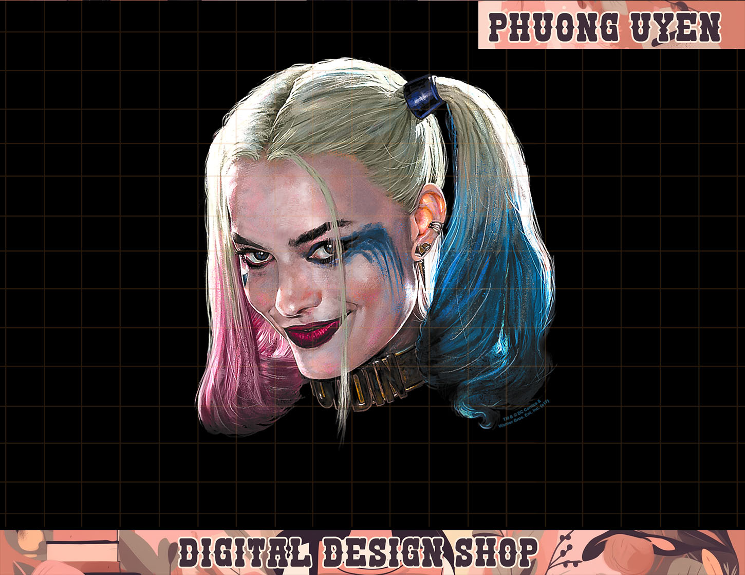 Suicide Squad Harley Quinn Head png, sublimate - Inspire Uplift