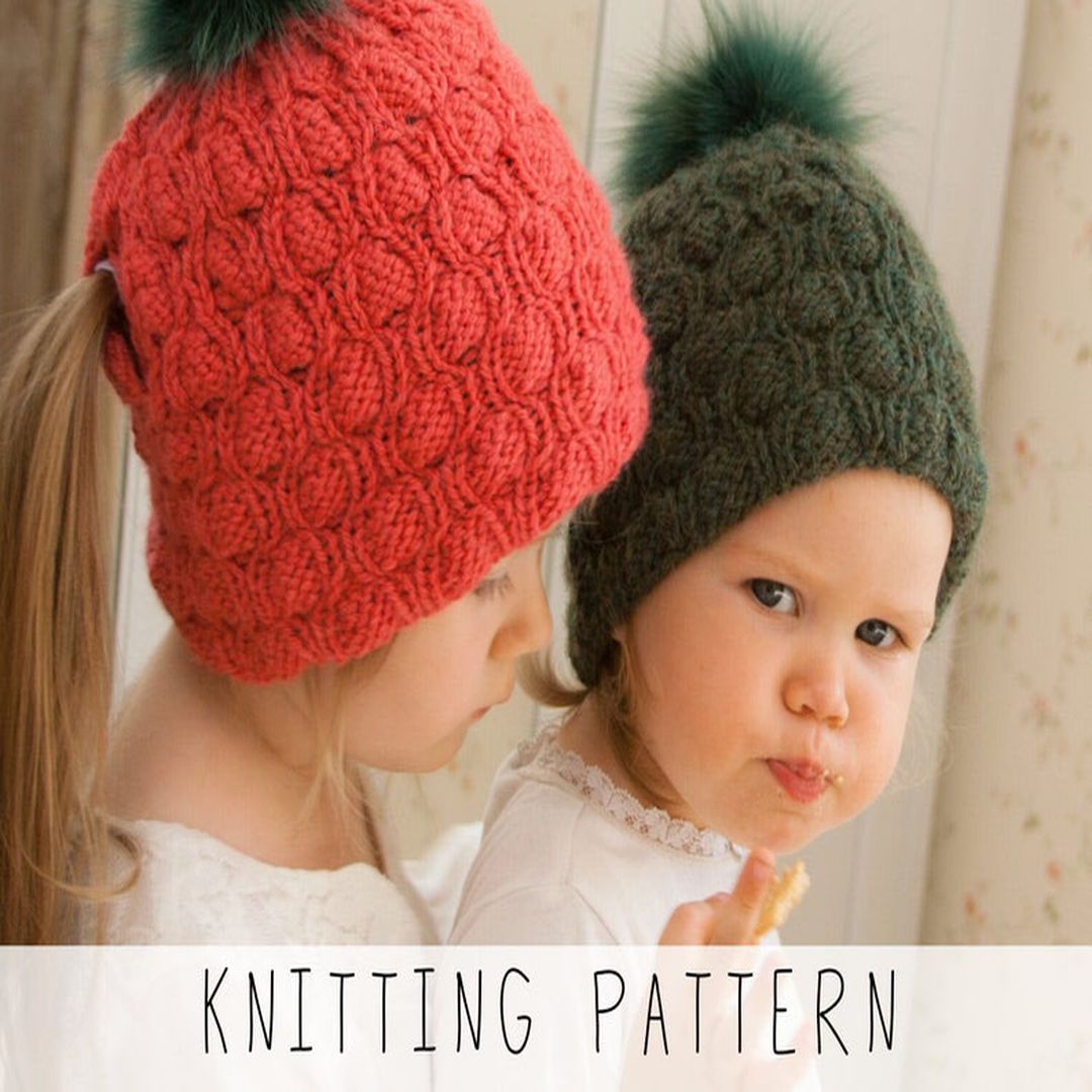 KNITTING PATTERN ponytail hat x Girls hat knit pattern x Bea | Inspire ...