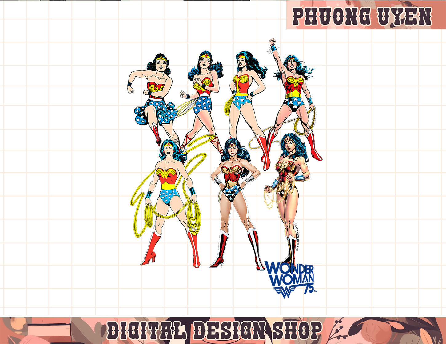 Wonder Woman Decades Later png, sublimate - Inspire Uplift