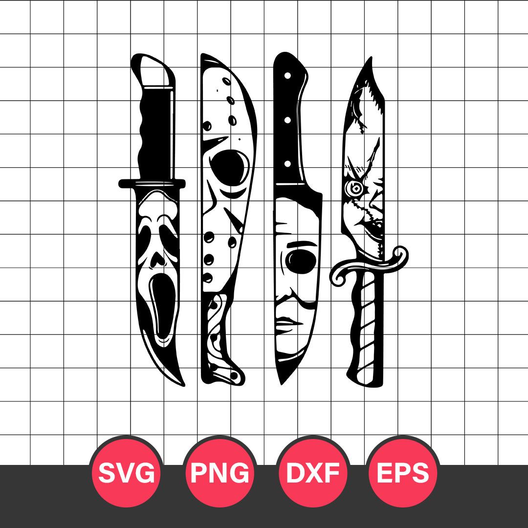 Horror Movie Characters In Knives Svg, Horror Movie Svg, Hal | Inspire ...