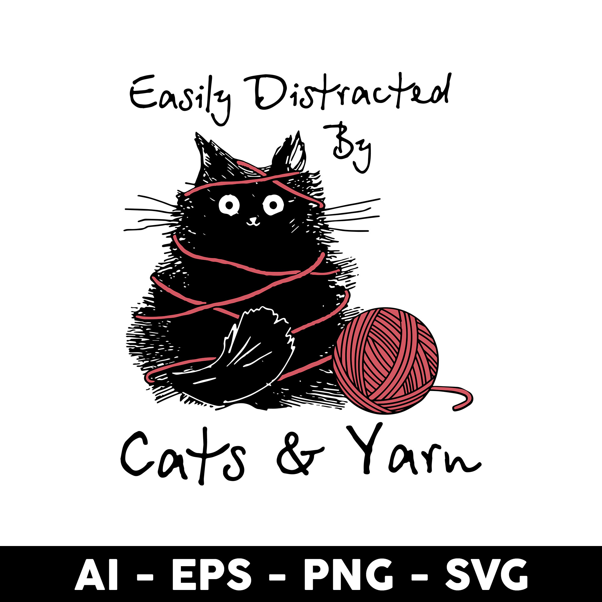 cat with yarn svg - Inspire Uplift