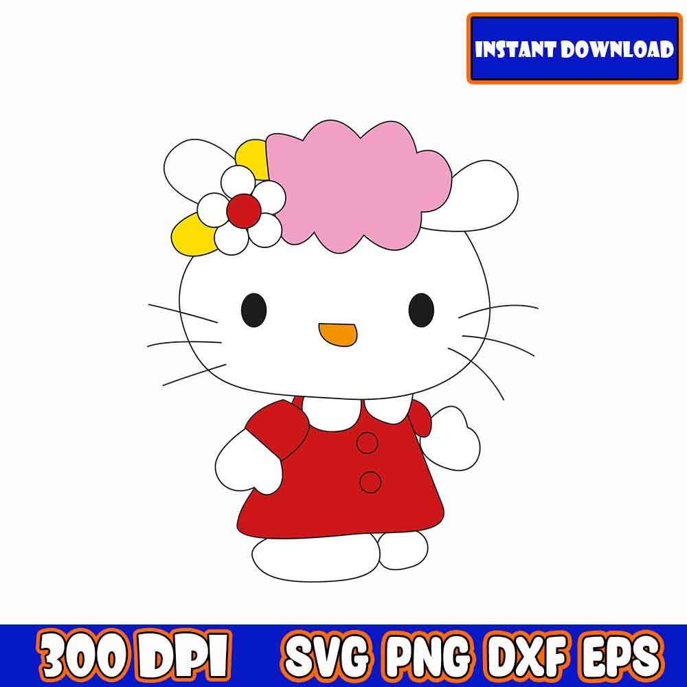 Hello-Kitty svg eps png, Hello-Kitty Bundle svg, for Cricut, | Inspire ...
