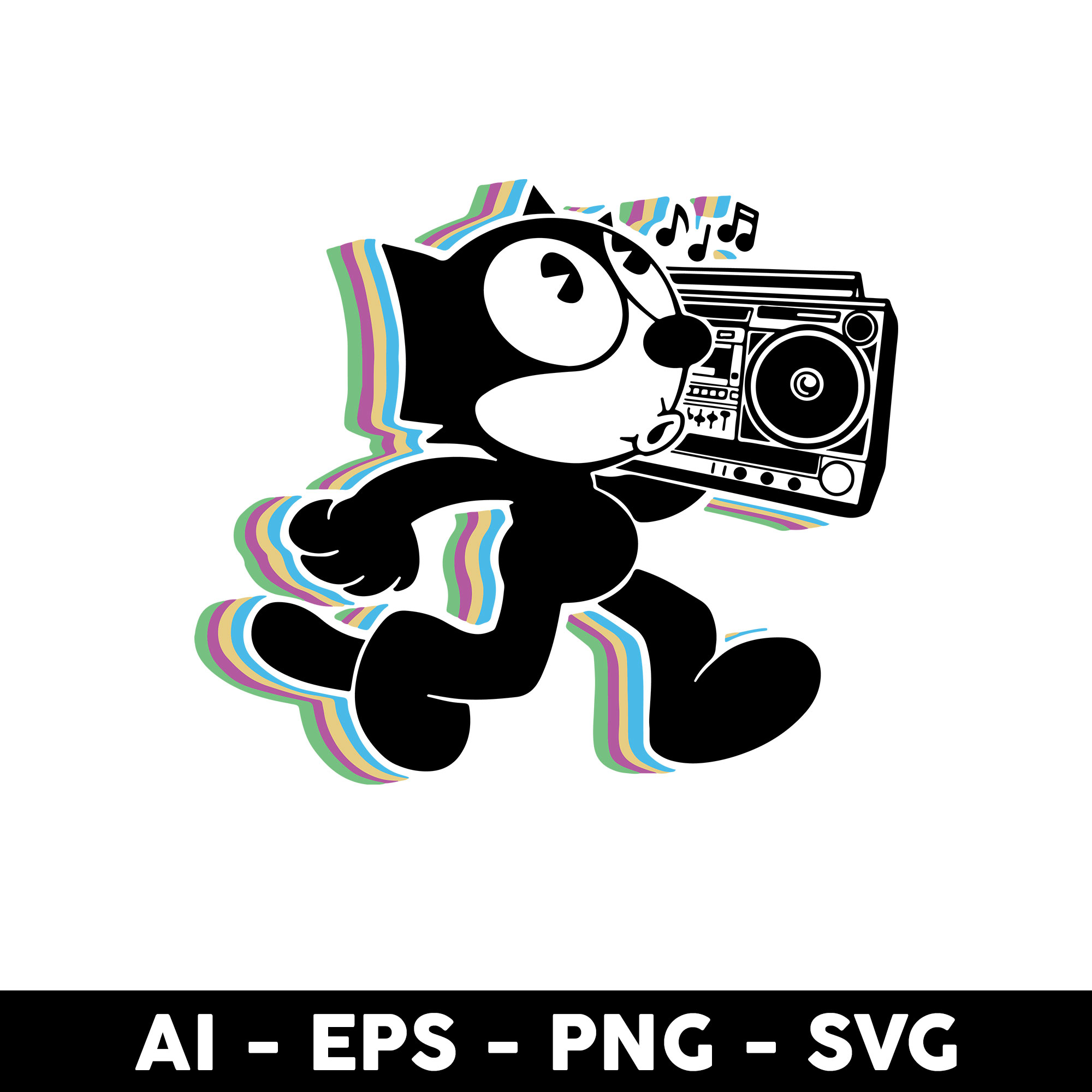 Felix The Cat Hip Hop Radio Svg, Felix Svg, Cat Svg, Cartoon | Inspire ...