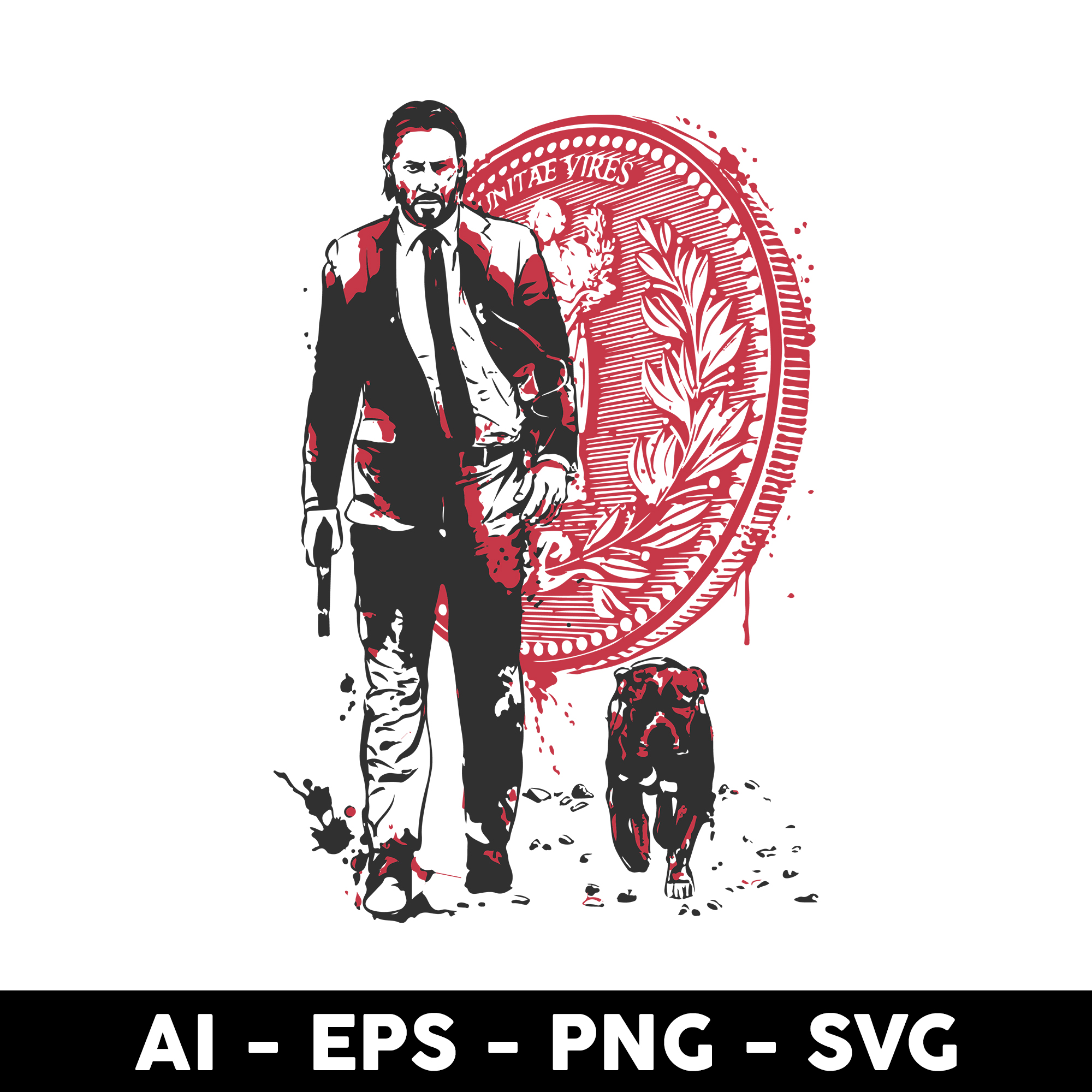 John Wick And Dog Svg, John Wick Svg, Dog Svg, John Wick Dog - Inspire ...