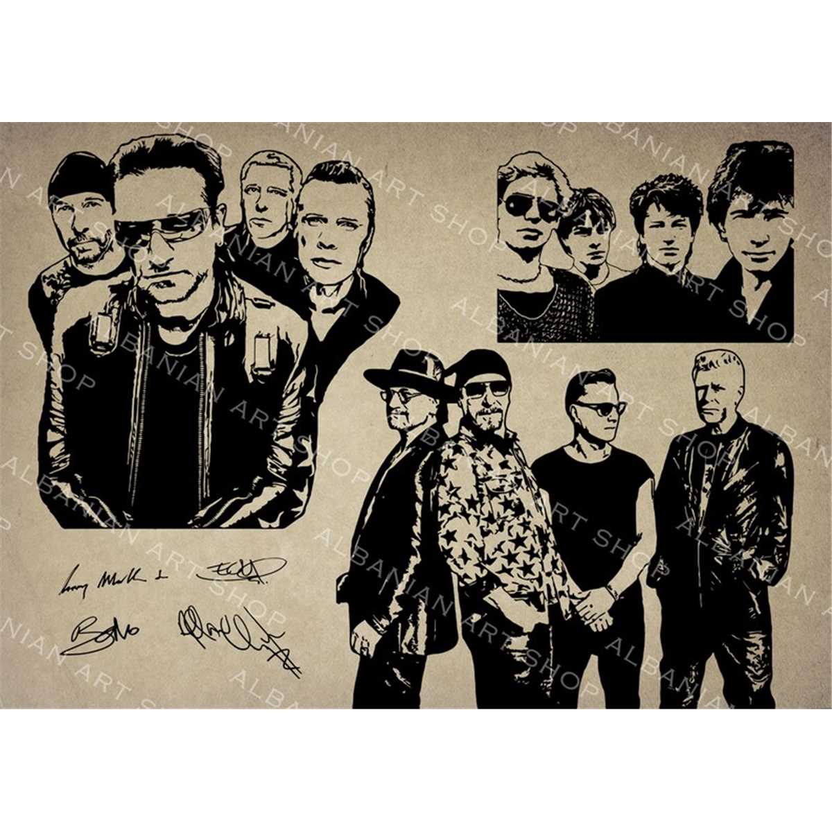 4 Digital SVG PNG JPG U2 silhouette, vector, clipart, instan | Inspire ...