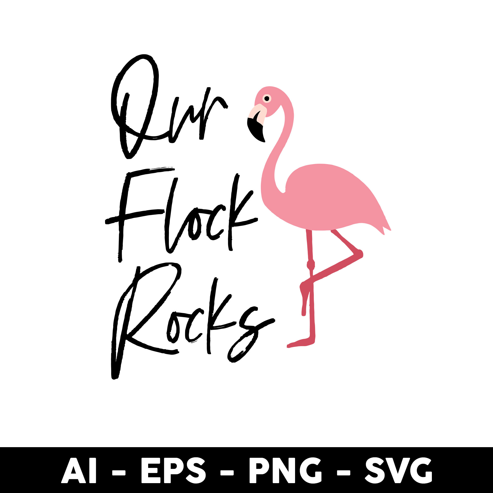 Our Flock Rocks Flamingo Svg, Flamingo Svg, Animal Svg, Cart | Inspire ...
