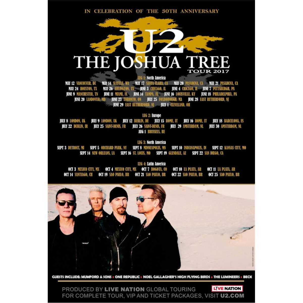 U2 2017 concert tour poster North America | Inspire Uplift