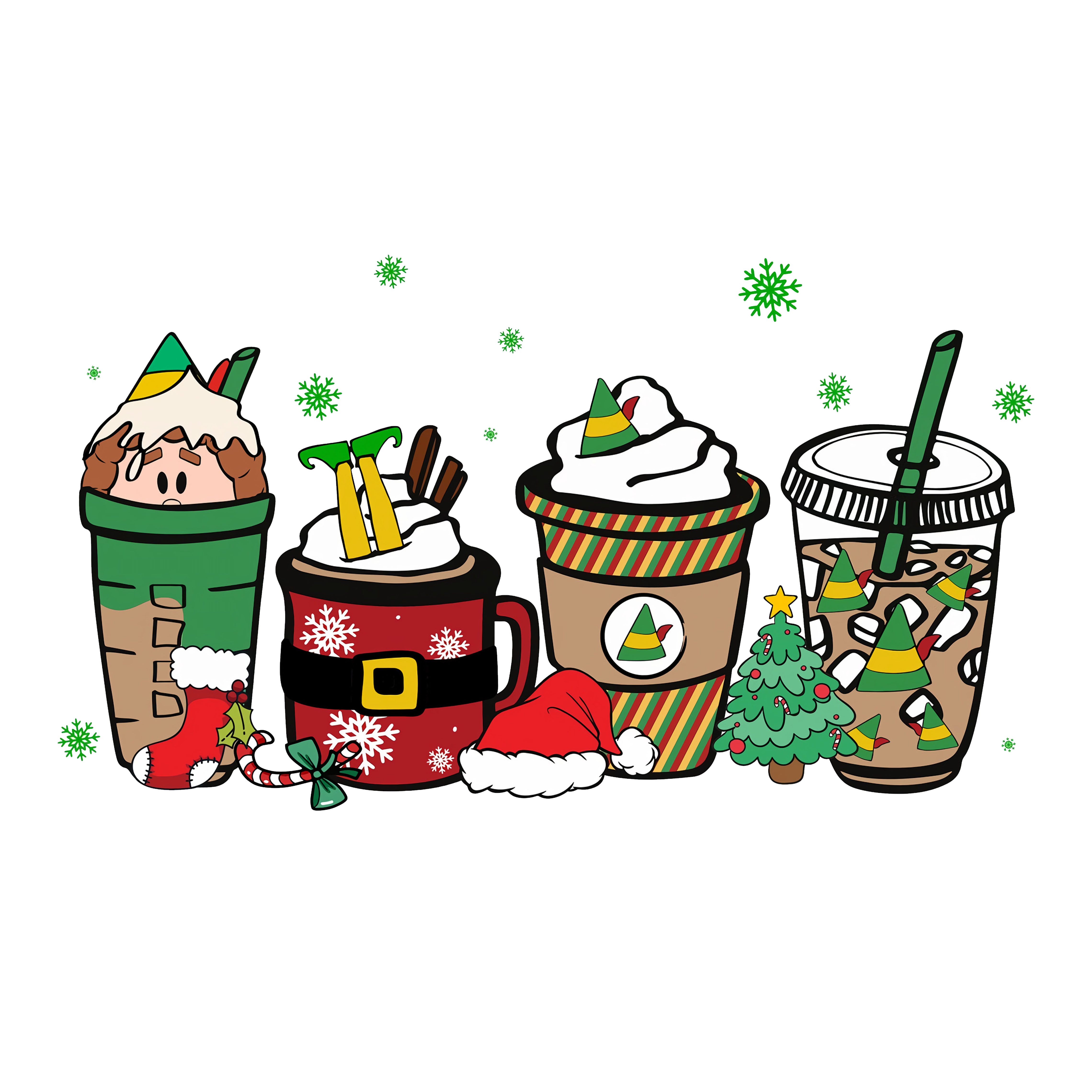 Christmas Coffee Elf Png, Christmas Coffee Png Silhouette Sv | Inspire ...