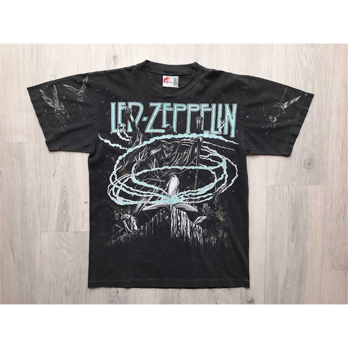Vintage 90s Led Zeppelin All over Print Tee , Led Zeppelin W | Inspire ...