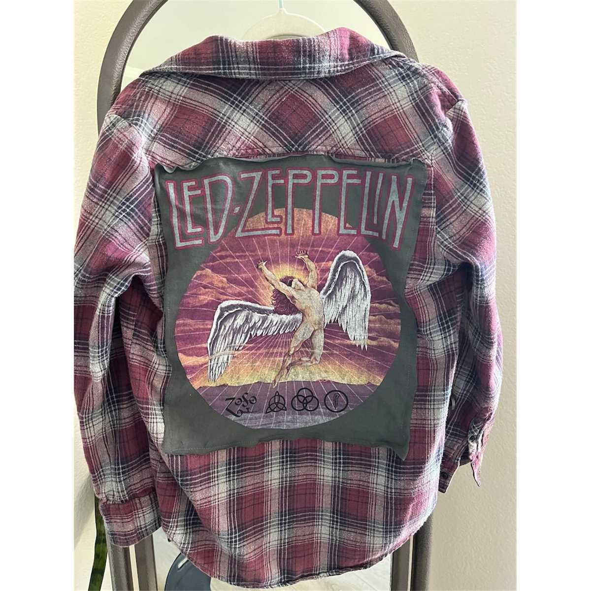 Upcycled Band Flannel 'Led Zeppelin', Size Small | Inspire Uplift