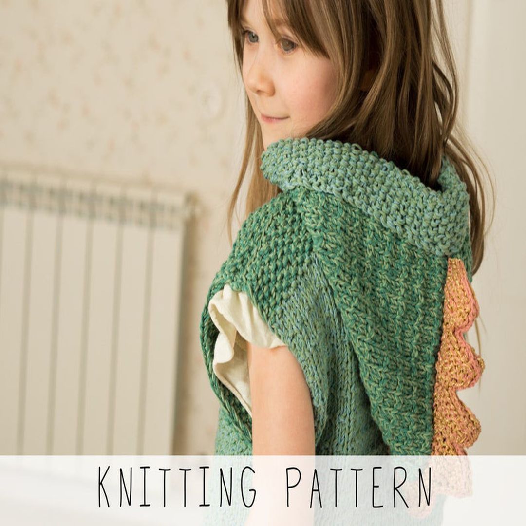 KNITTING PATTERN dragon hooded poncho x Kids poncho knit pat | Inspire ...