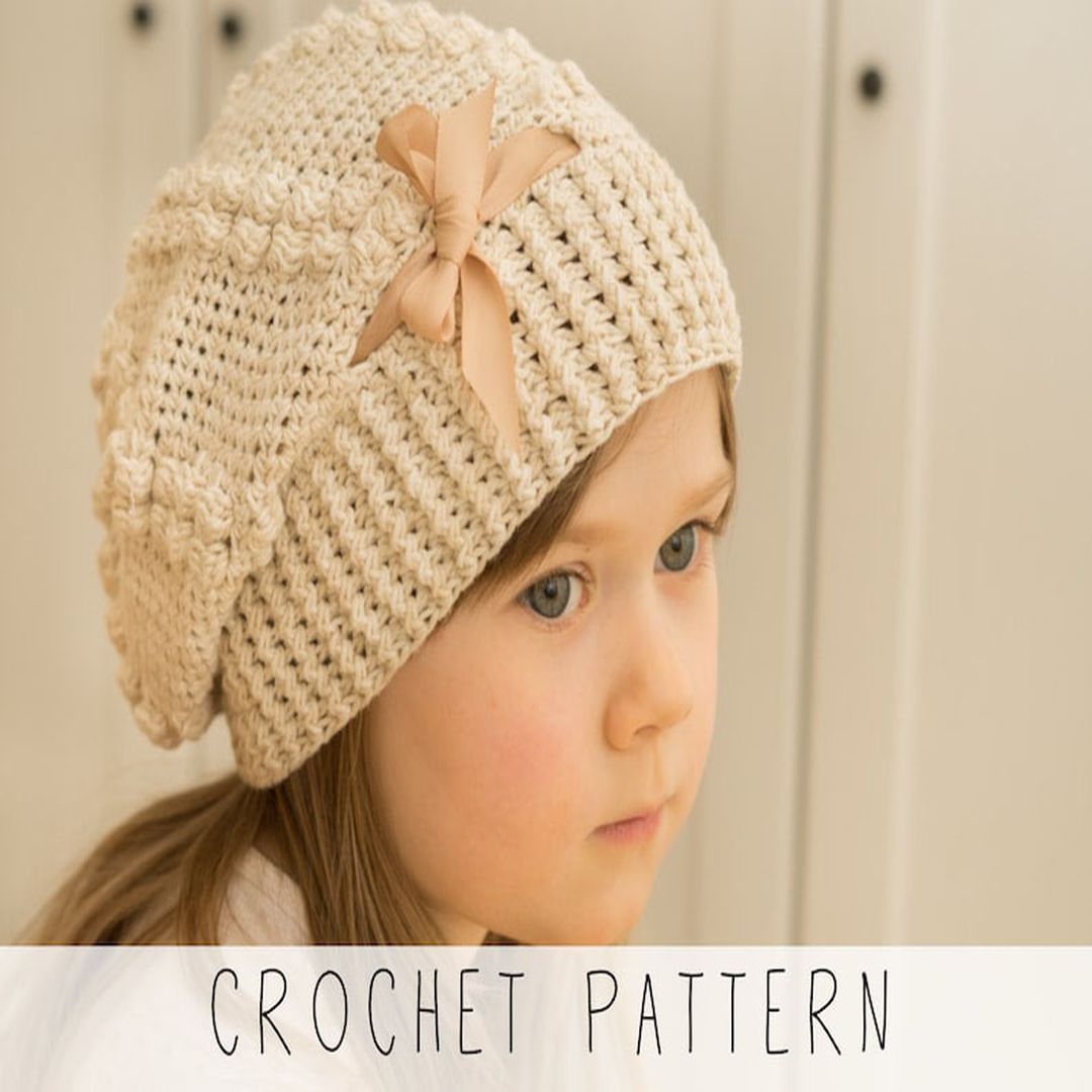 Girls Hat CROCHET PATTERN Slouch Beanie Crochet Pattern Todd | Inspire ...