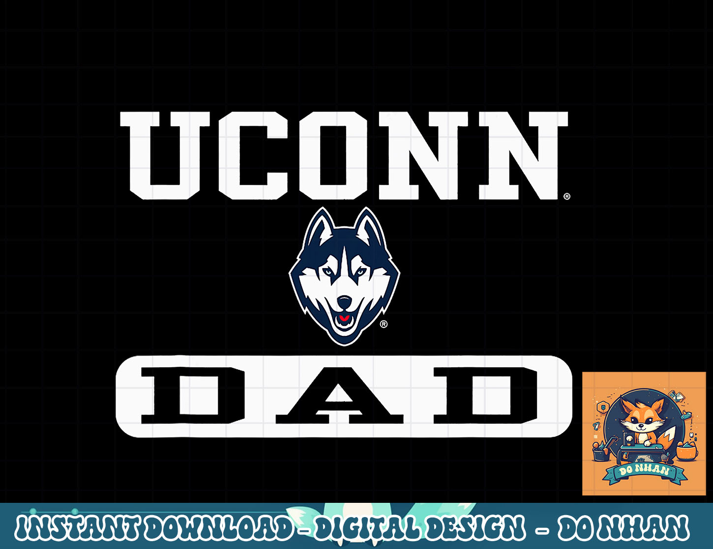 Connecticut Huskies Dad Officially Licensed png, sublimatio | Inspire ...