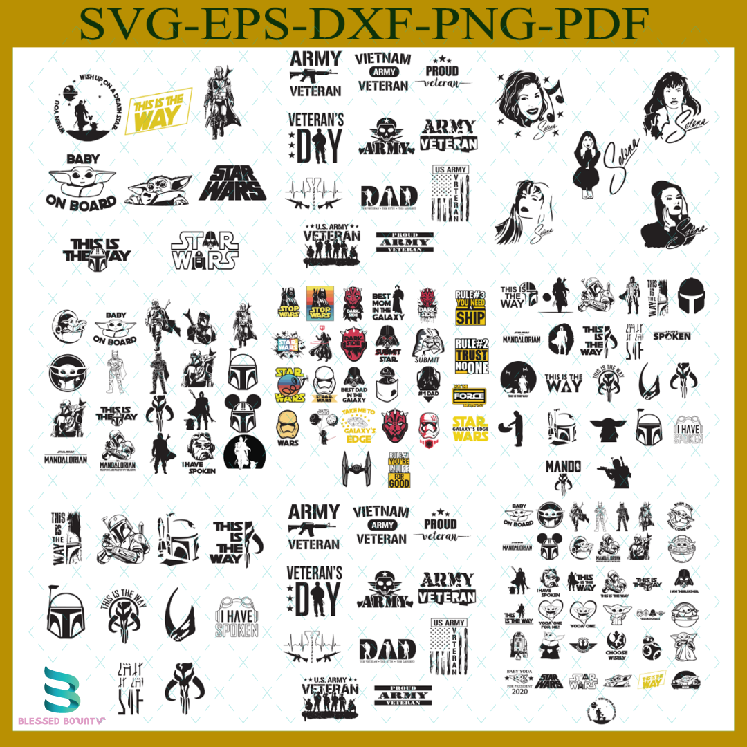 Famous Characters Bundle Svg, Selena Svg, Star War Svg | Inspire Uplift