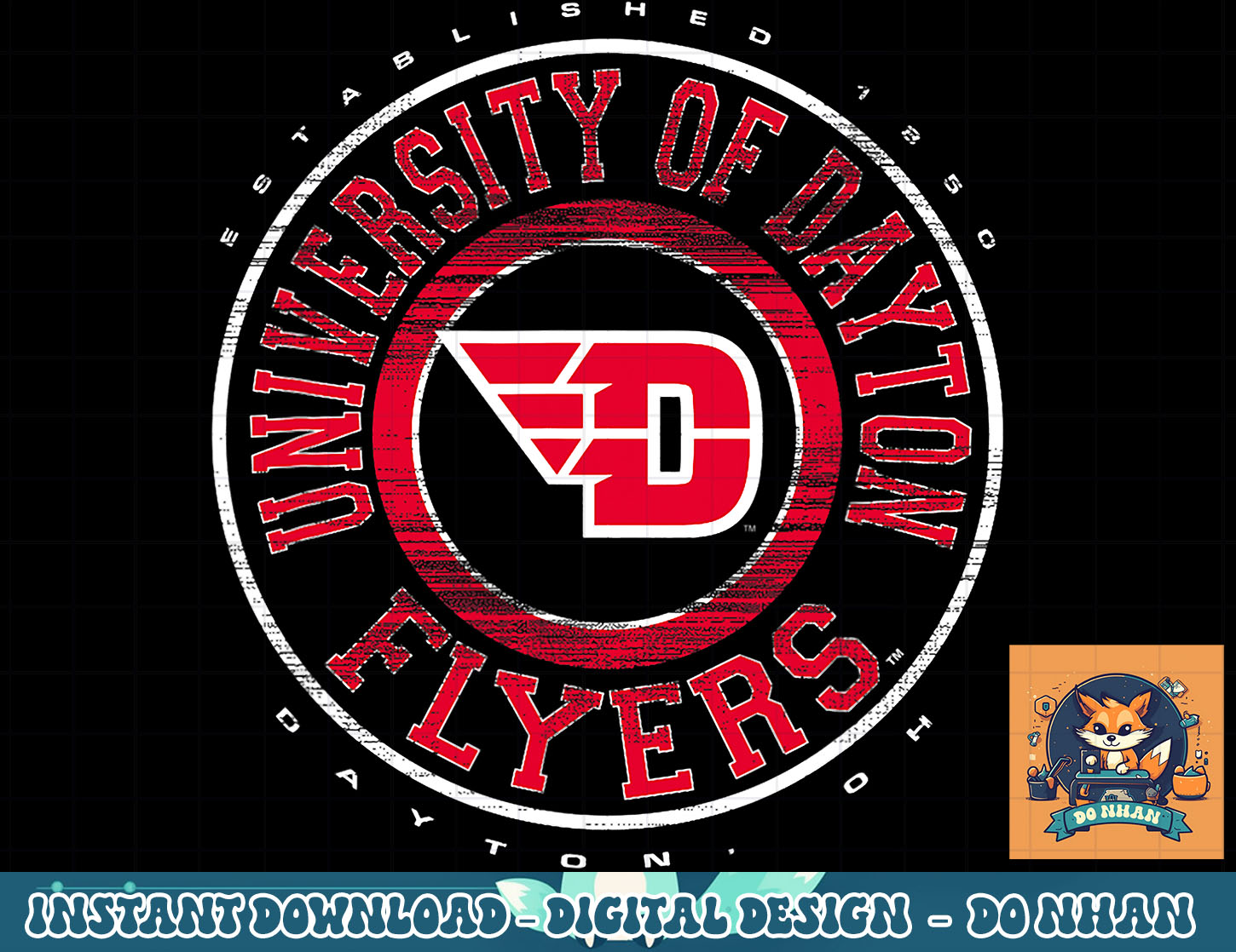 Dayton Flyers Showtime Logo Officially Licensed Navy png, s - Inspire ...