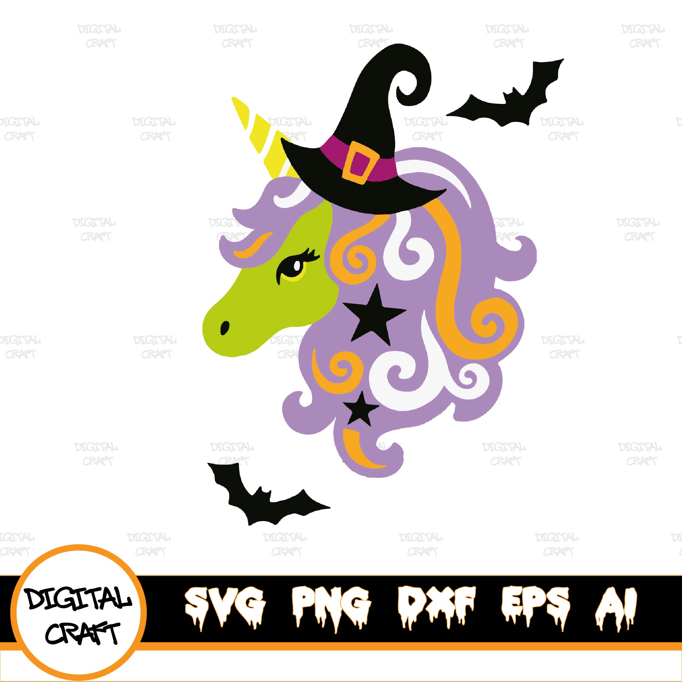Witch SVG, Unicorn Svg, Halloween Unicorn Svg, Spooky Unicor | Inspire ...