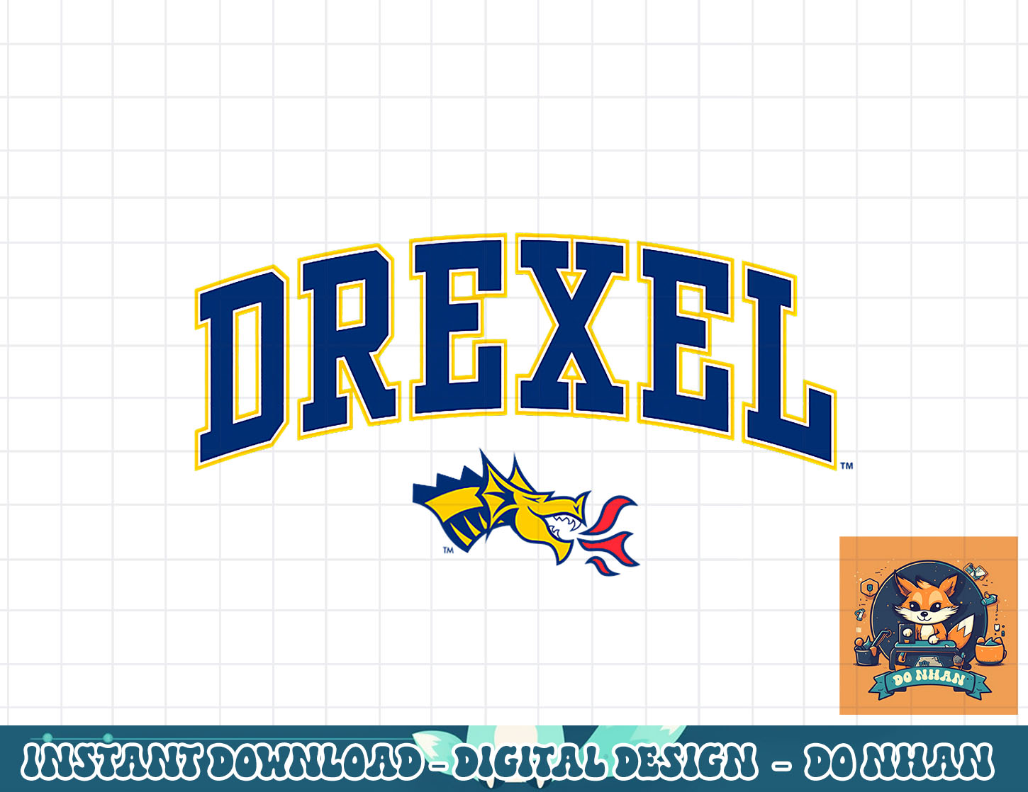 Drexel Dragons Arch Over Logo Officially Licensed png, subl | Inspire ...