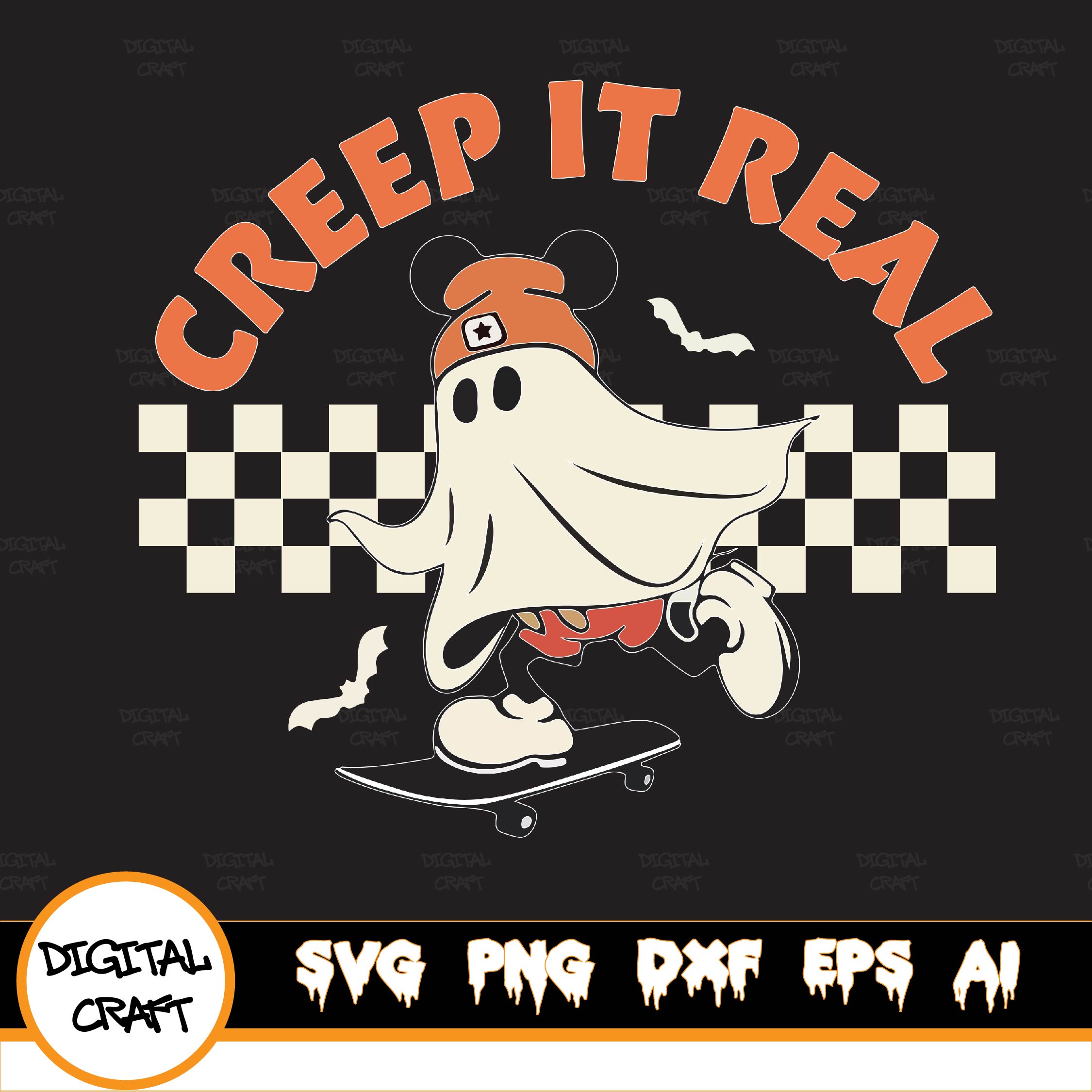 Ghost Skateboarding Creep it Real Svg Png, Halloween, Trick - Inspire ...