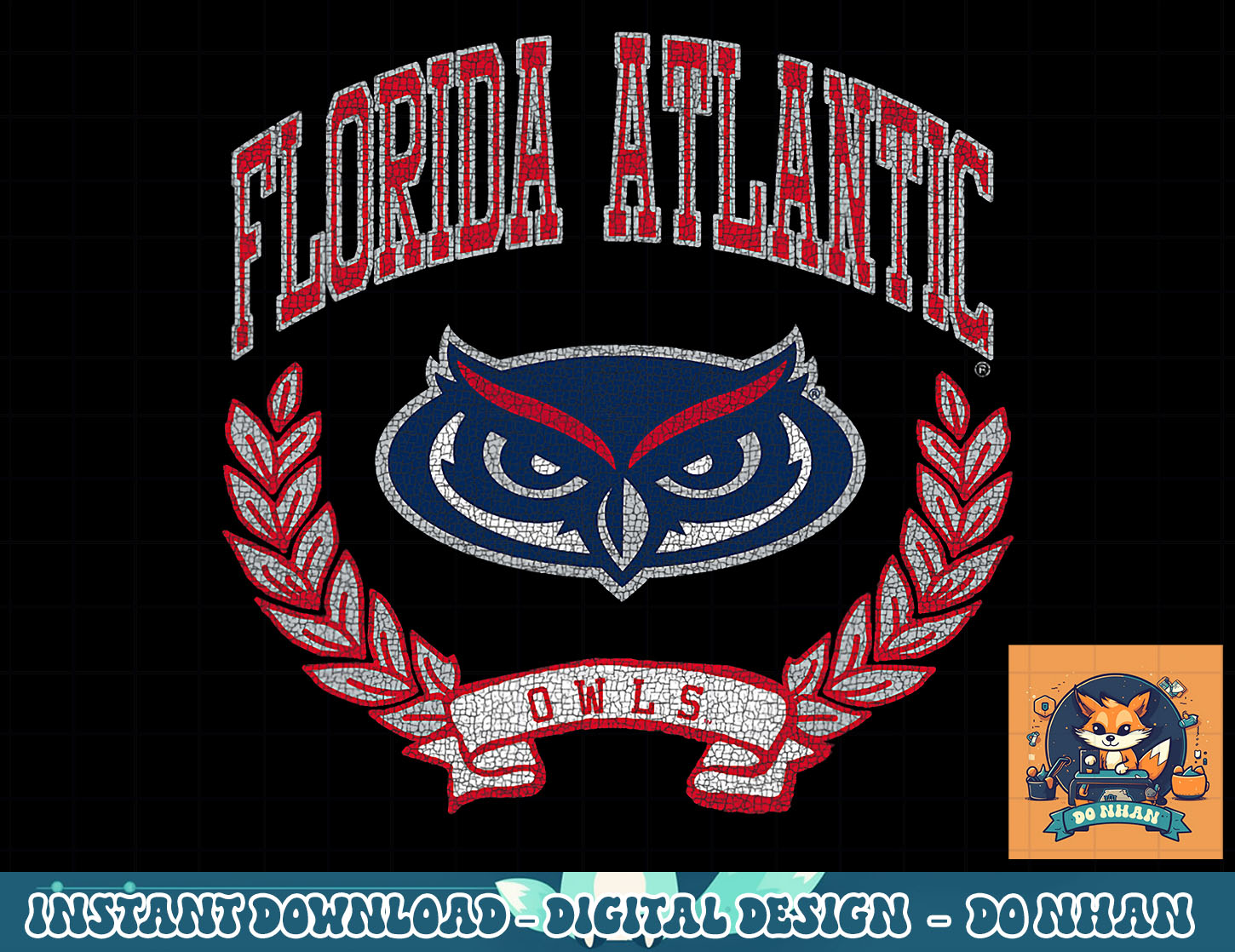 Florida Atlantic Owls Victory Vintage Navy png, sublimation | Inspire ...
