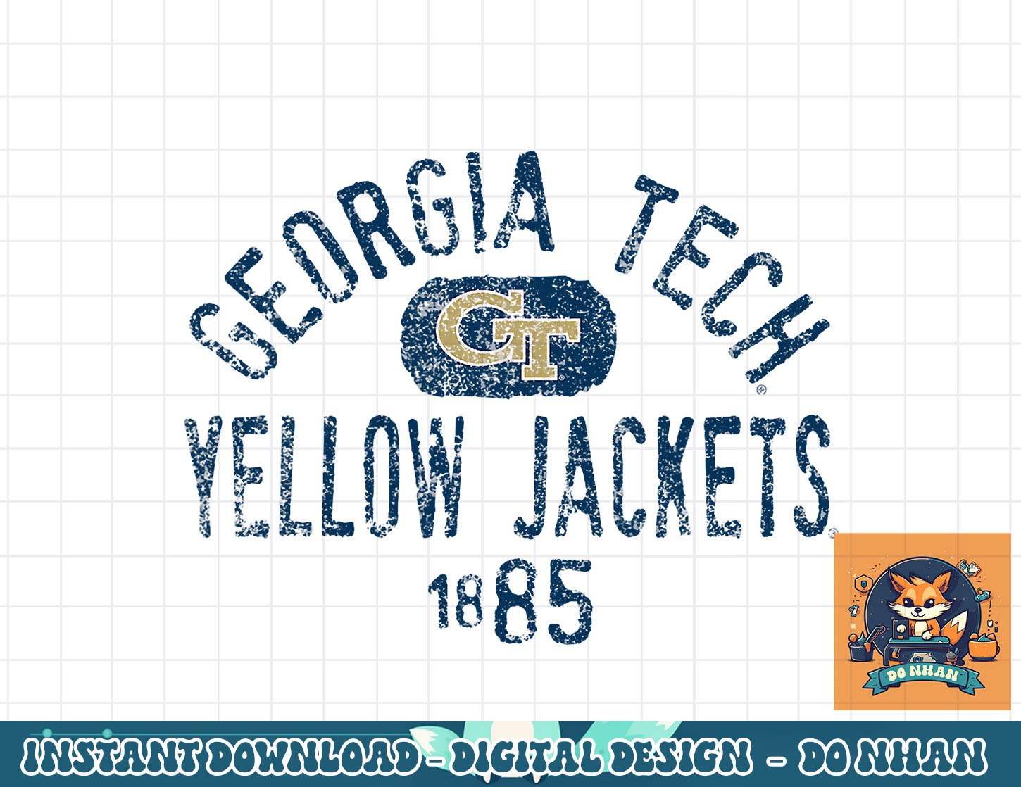 Georgia Tech Yellow Jackets 1885 Vintage Logo png, sublimat | Inspire ...