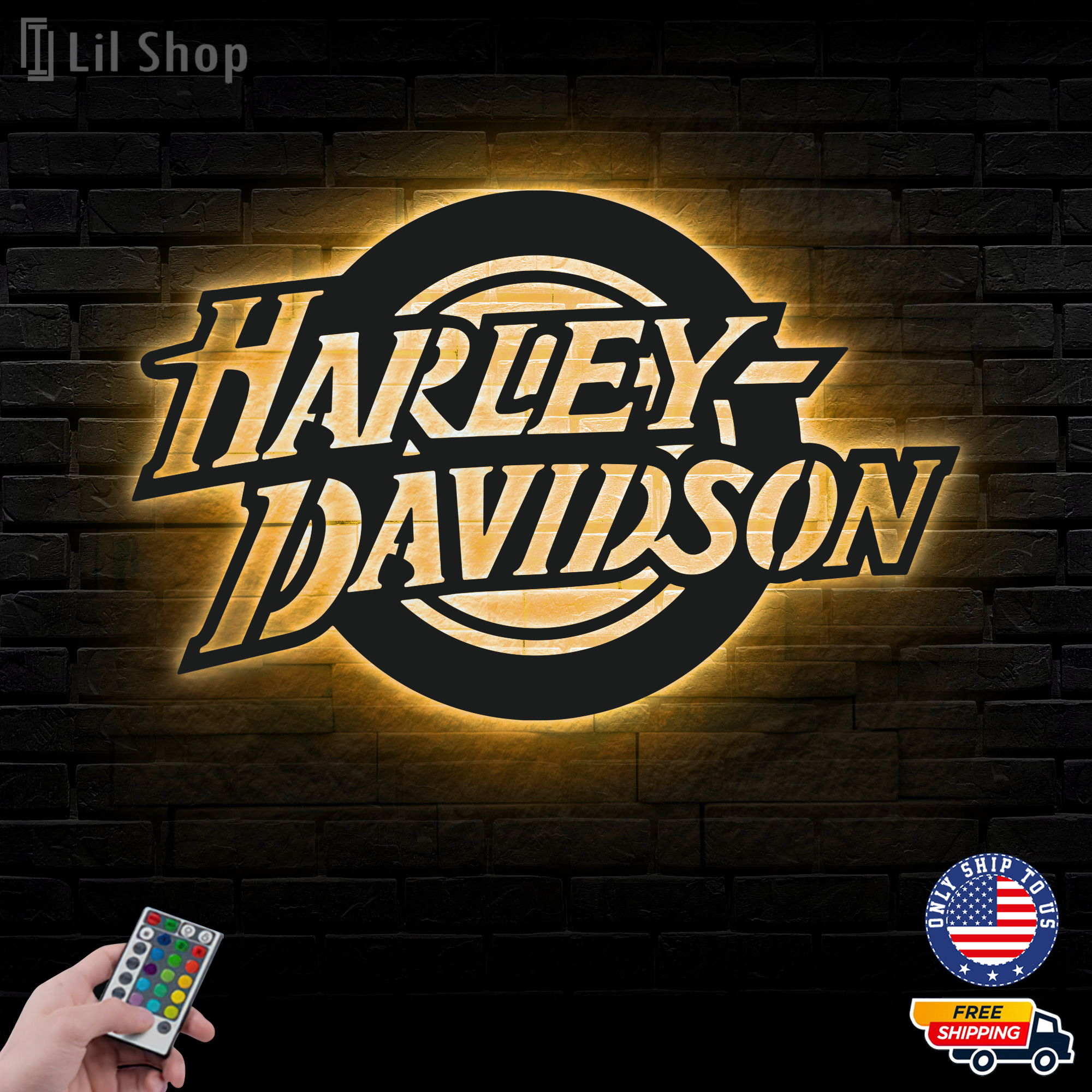 Lighted Harley sign, Harley Davidson Metal Led Wall Sign, Ha | Inspire ...