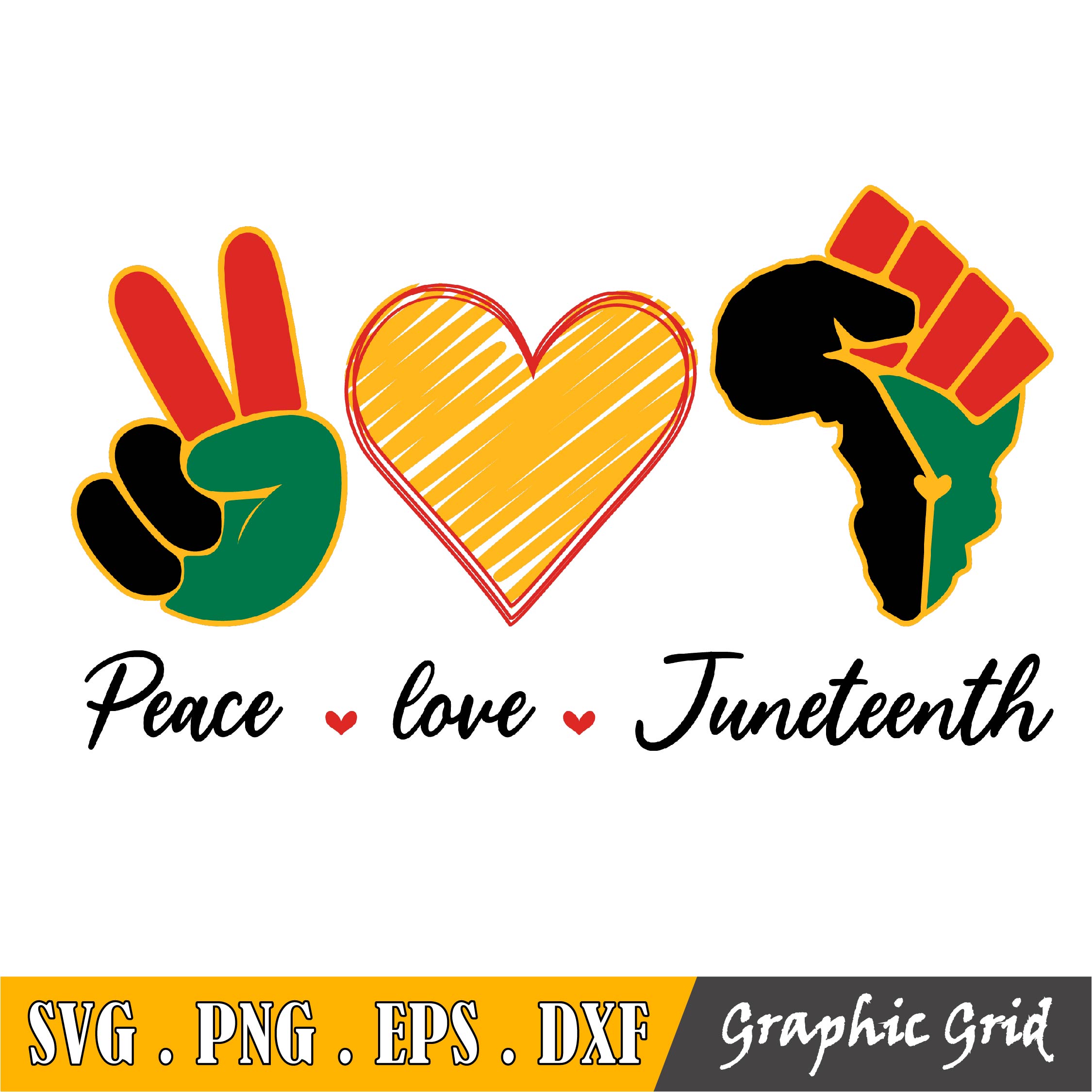 Peace Love Juneteenth Svg Freedom Day Svg Cut File Vinyl Dec - Inspire ...