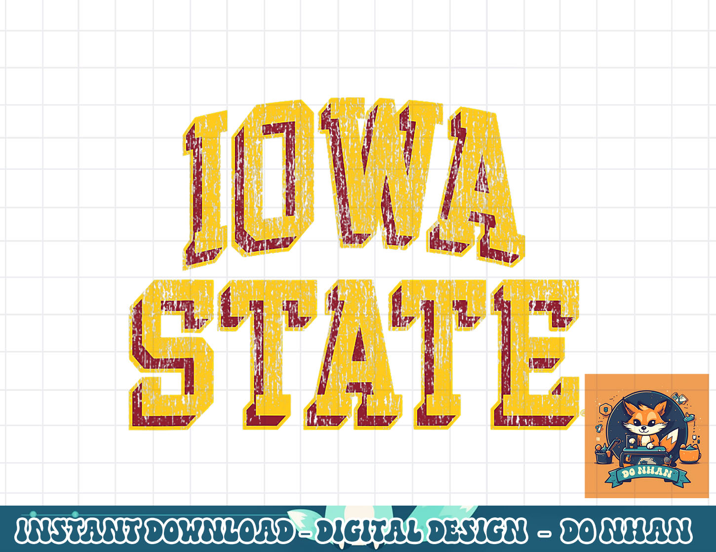 Iowa State Cyclones Retro Arch Logo png, sublimation | Inspire Uplift