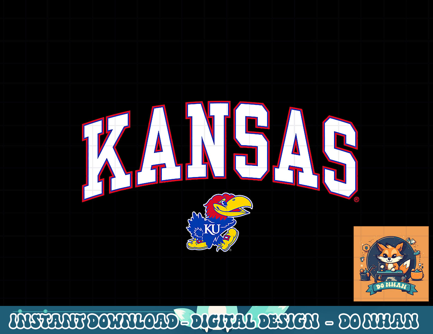Kansas Jayhawks Varsity Blue Officially Licensed png, subli | Inspire ...
