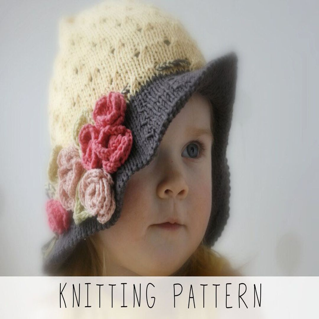 KNITTING PATTERN sun brim hat x Girls summer hat knit patter | Inspire Uplift