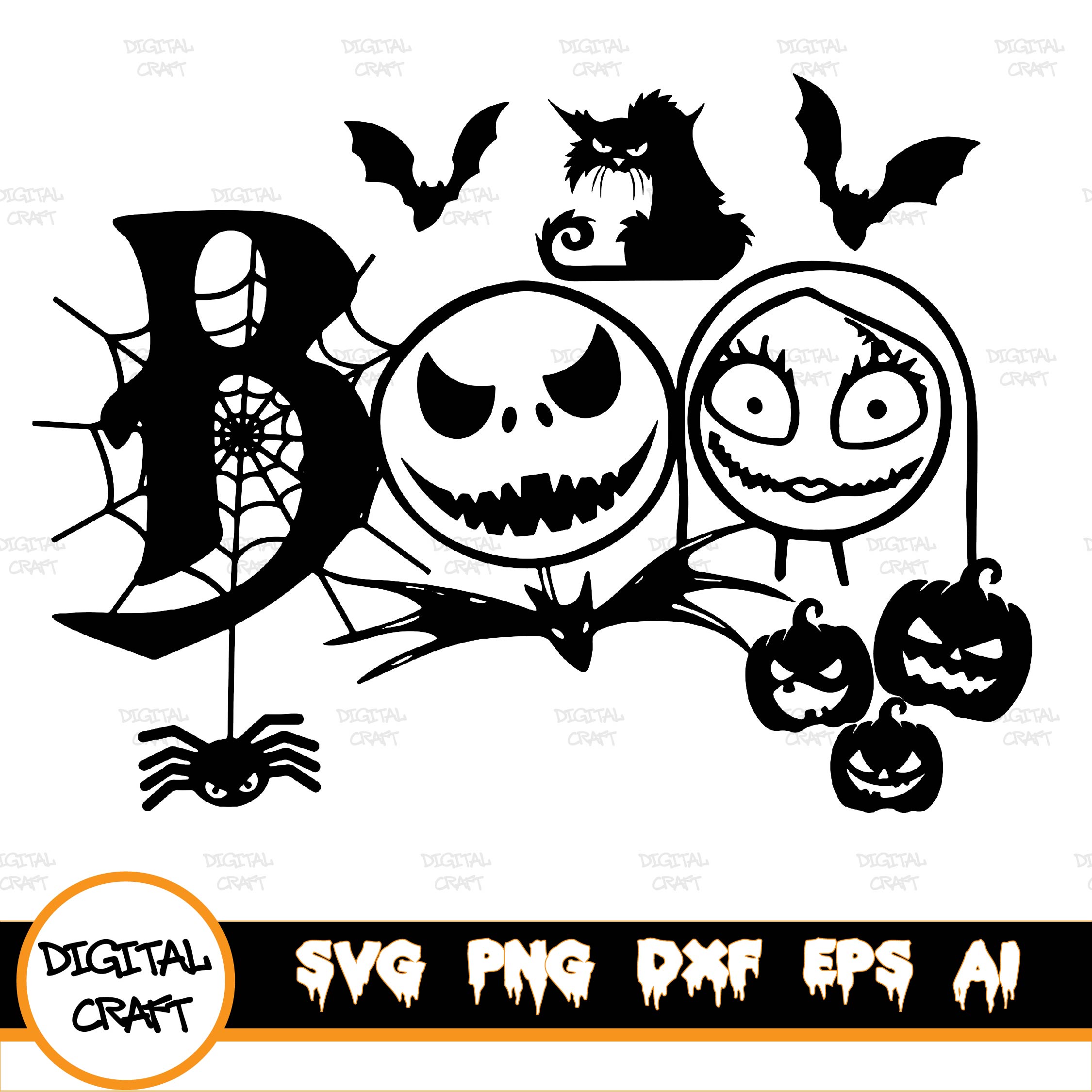 Boo Svg, Jack And Sally Svg, Boo Squad, Kids Halloween Costu | Inspire ...