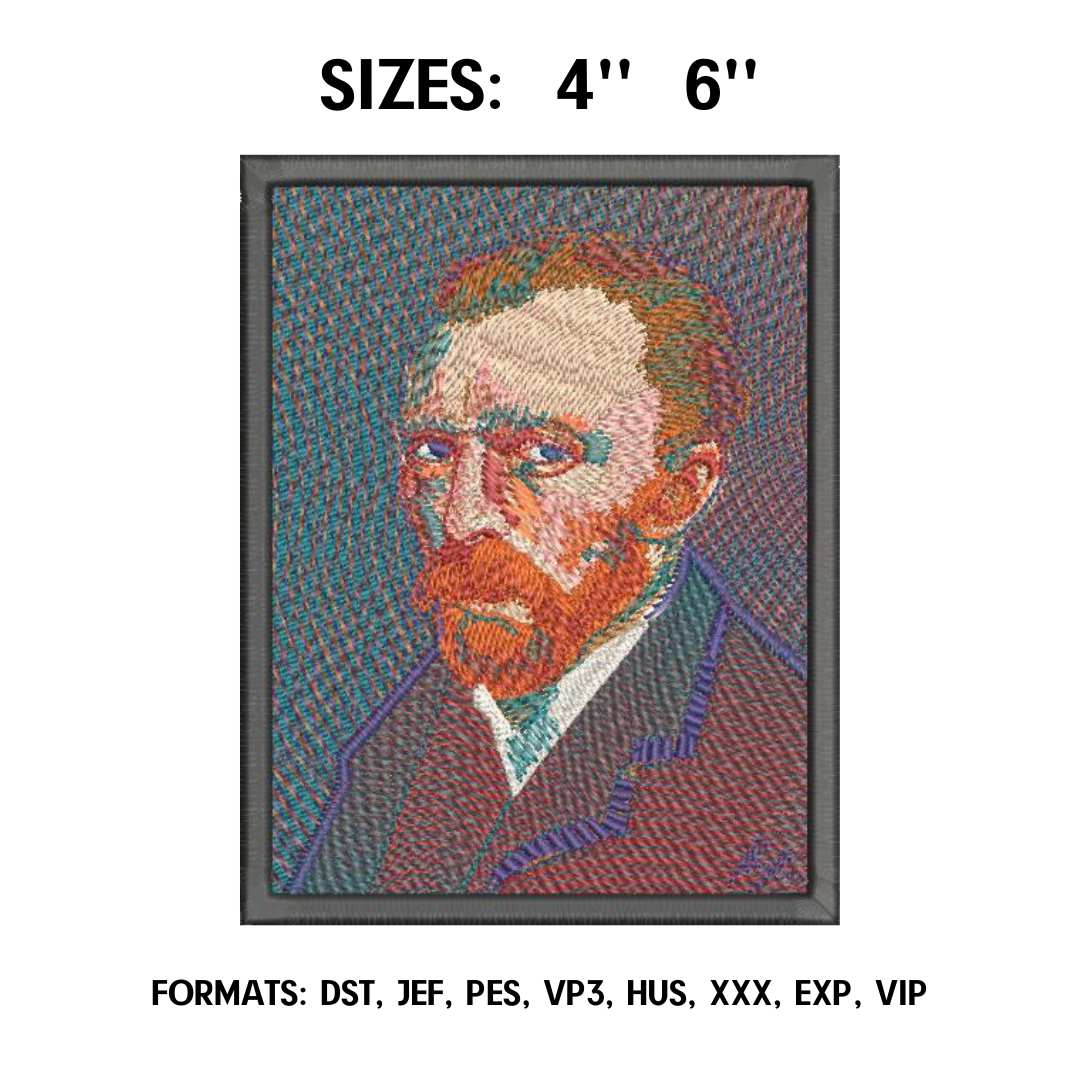 Van Gogh Self Portrait Embroidery Design File Pes, Art Embro | Inspire ...