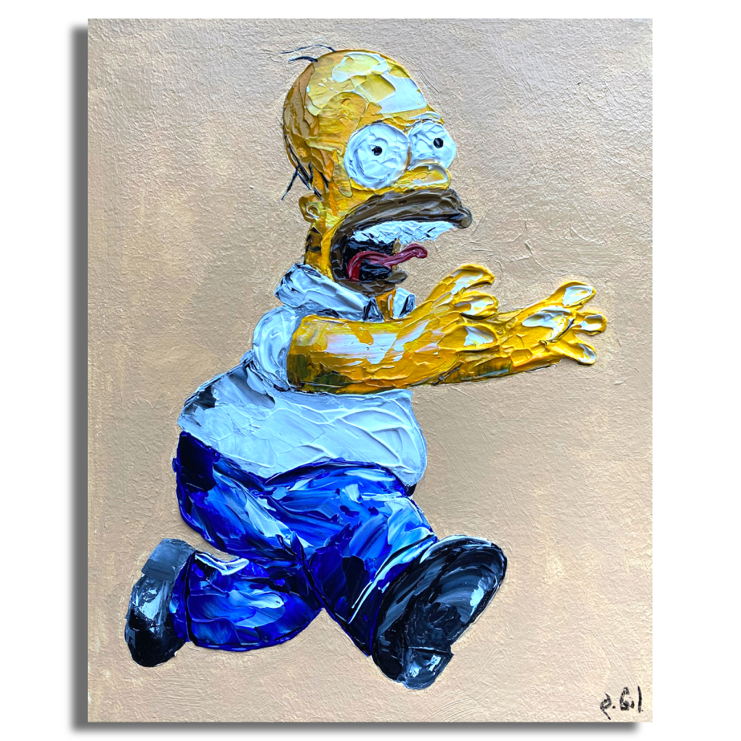 Homer Original Painting, Homer Simpson Wall Art, The Simpson | Inspire ...