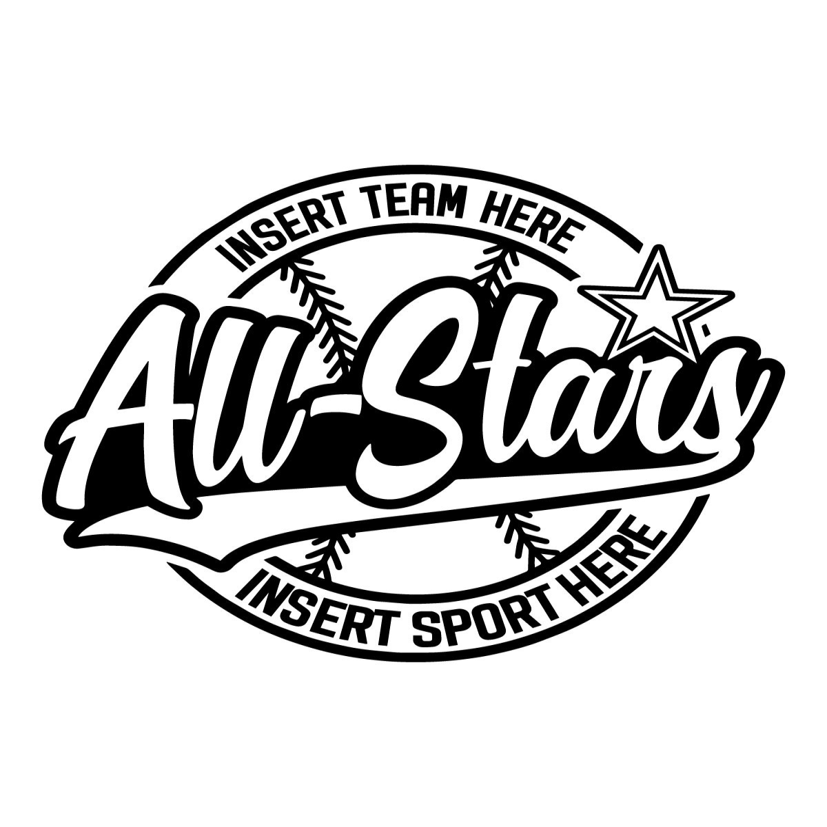 Insert Team Here SVG, All Star Softball SVG, Sport SVG | Inspire Uplift