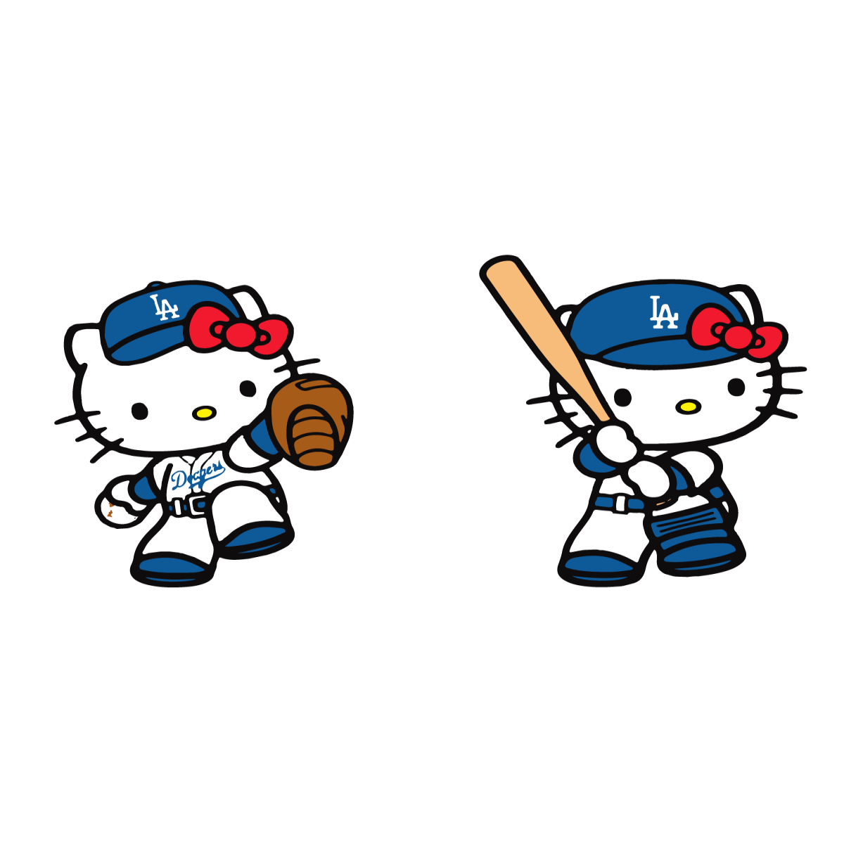Hello Kitty Vector LA Baseball Dodgers Logo SVG | Inspire Uplift