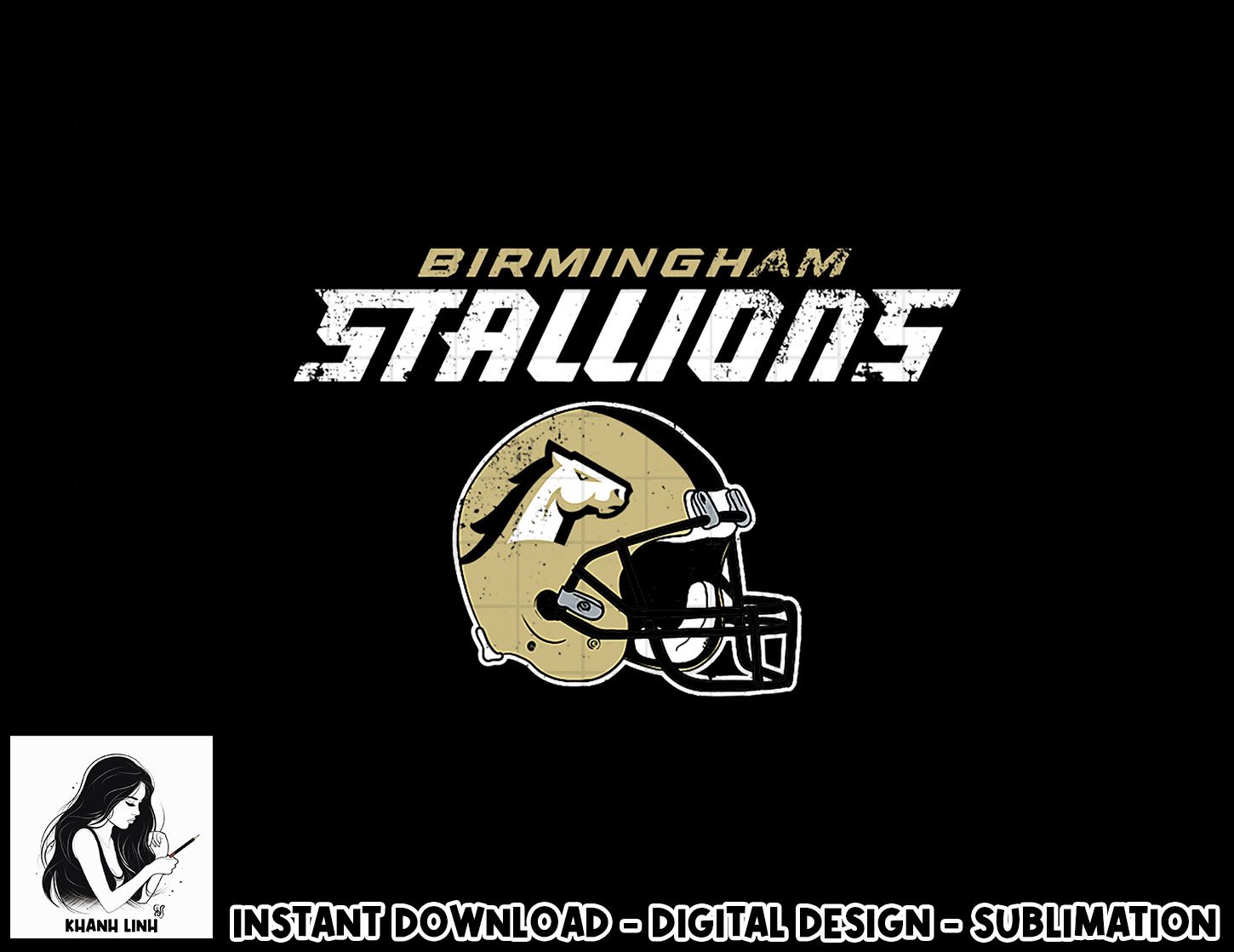 Birmingham Stallions Vintage Helmet png, sublimation | Inspire Uplift