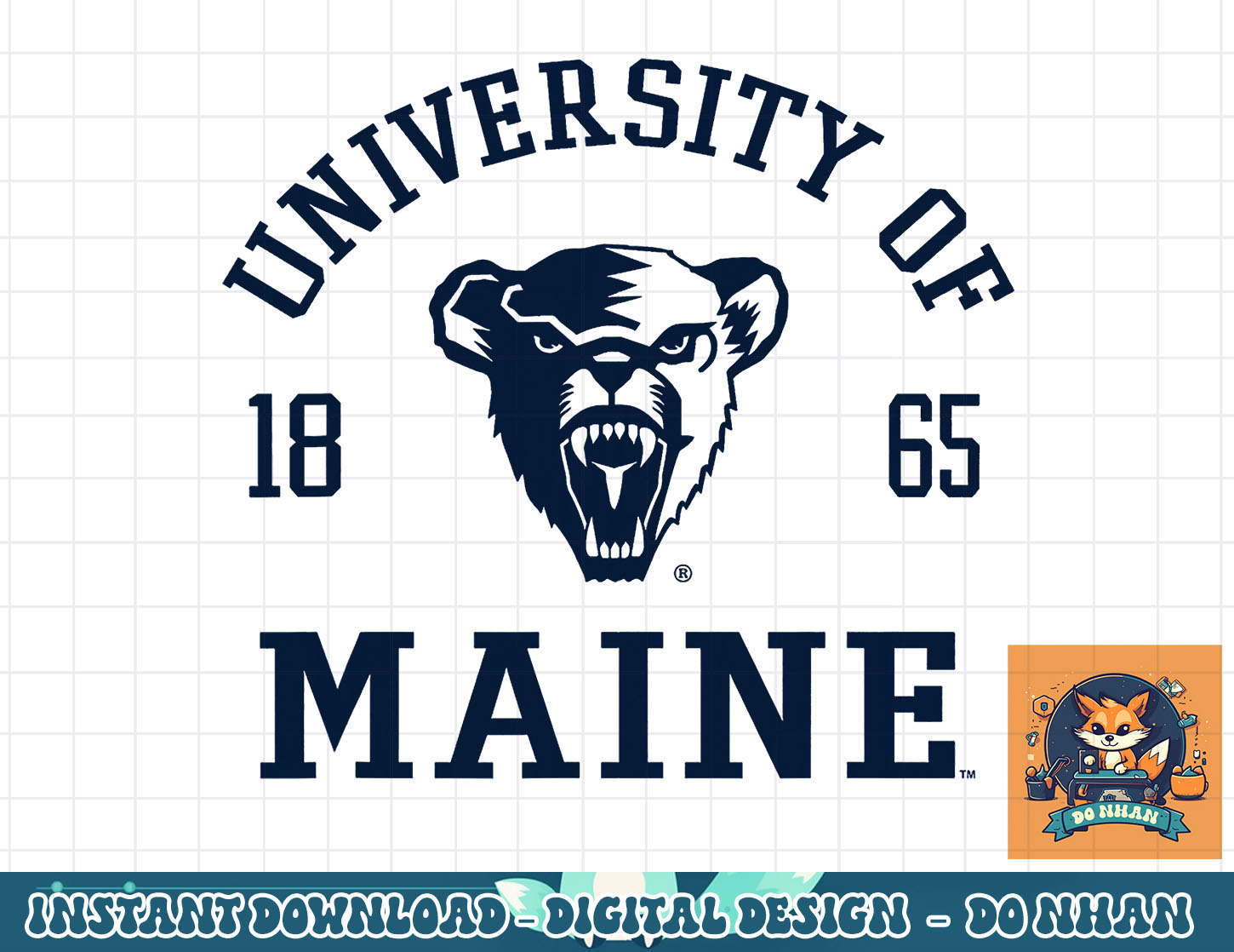 Maine Black Bears Stamp Logo Officially Licensed png, subli - Inspire ...