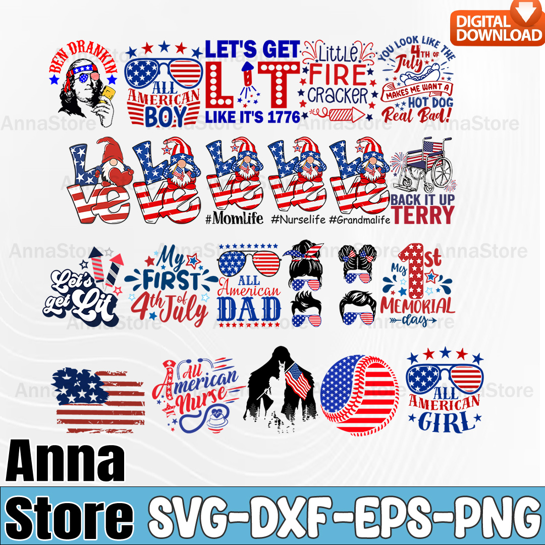4th of July Independence Day Bundle Svg,Independence Day Svg | Inspire ...