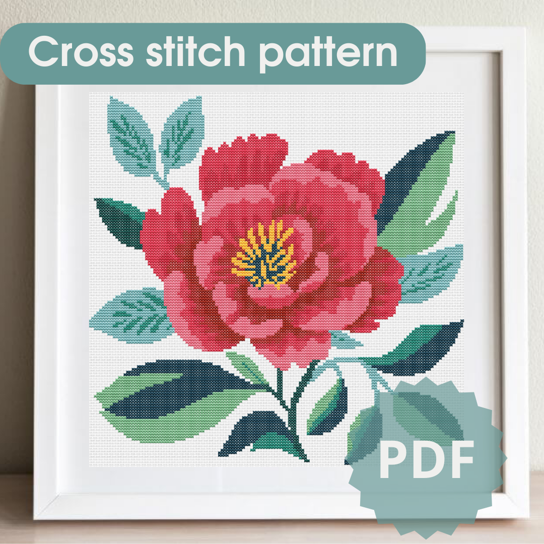 Simple Cross Stitch Pattern Flower / Cross Stitch Chart PDF | Inspire ...