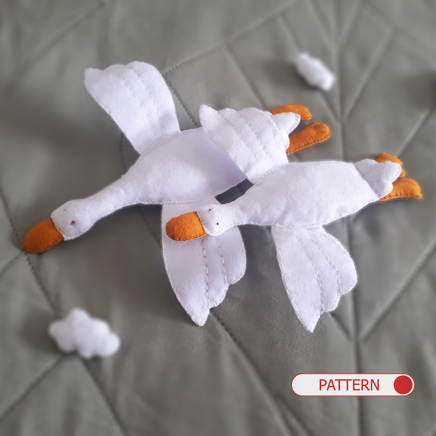 Goose soft toy to Hug pattern , Sewing pattern for making a | Inspire ...
