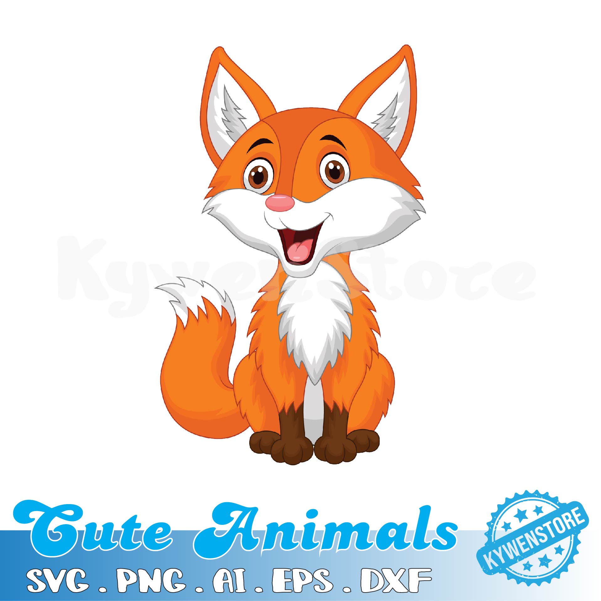 Cute Fox Svg, Png, Cuttable Sitting Fox, Fox Svg, Svg Dxf Cu - Inspire ...