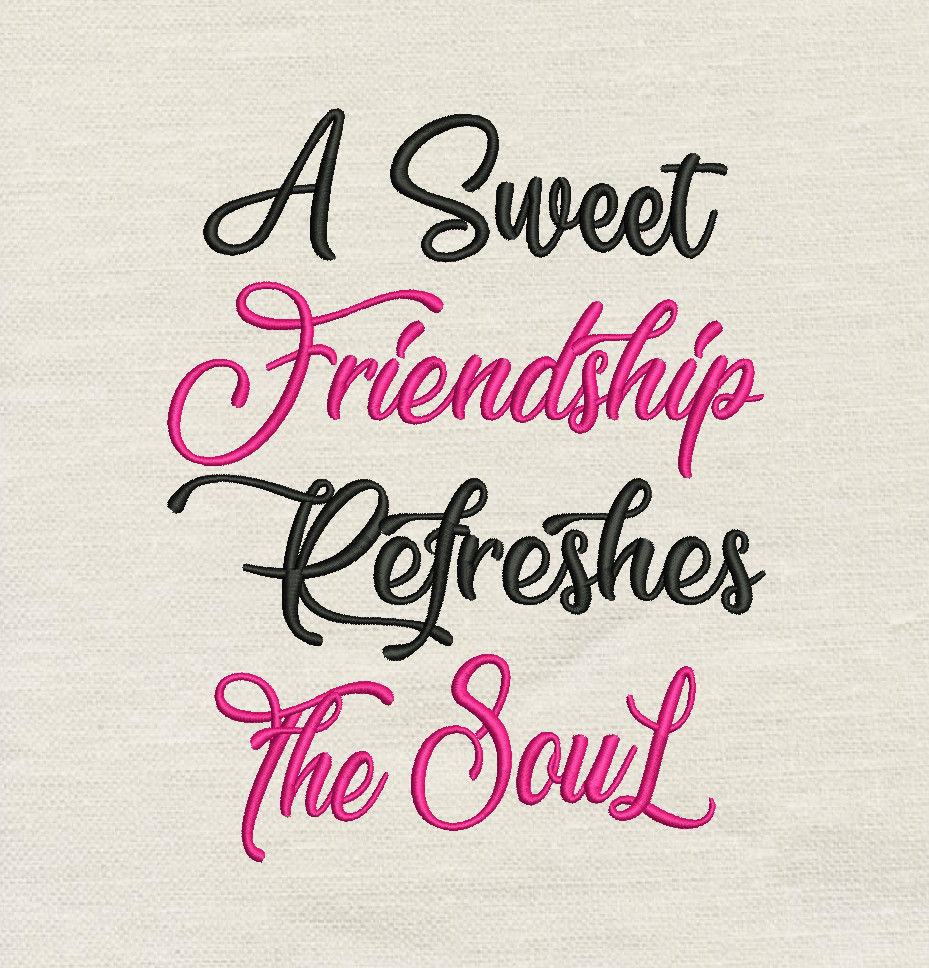 A Sweet Friendship embroidery design 3 Sizes reading pillow- | Inspire ...