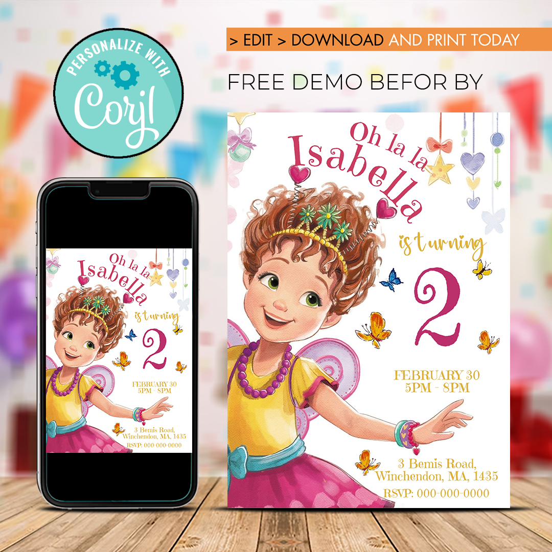 Editable Fancy and Nancy Birthday Invitation Instant downloa | Inspire ...