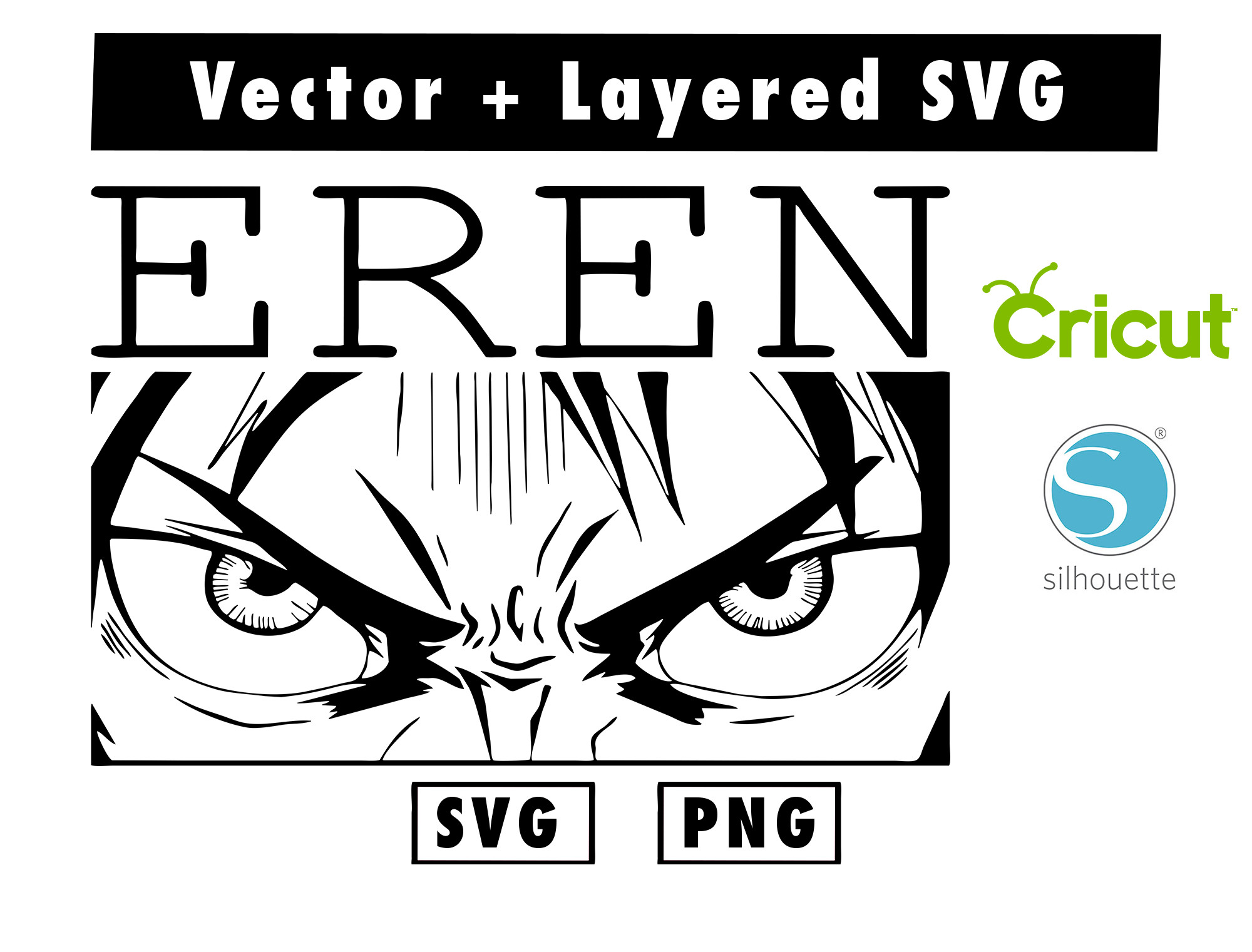 Eren Jaeger svg & png files for cricut machine , anime svg , | Inspire ...