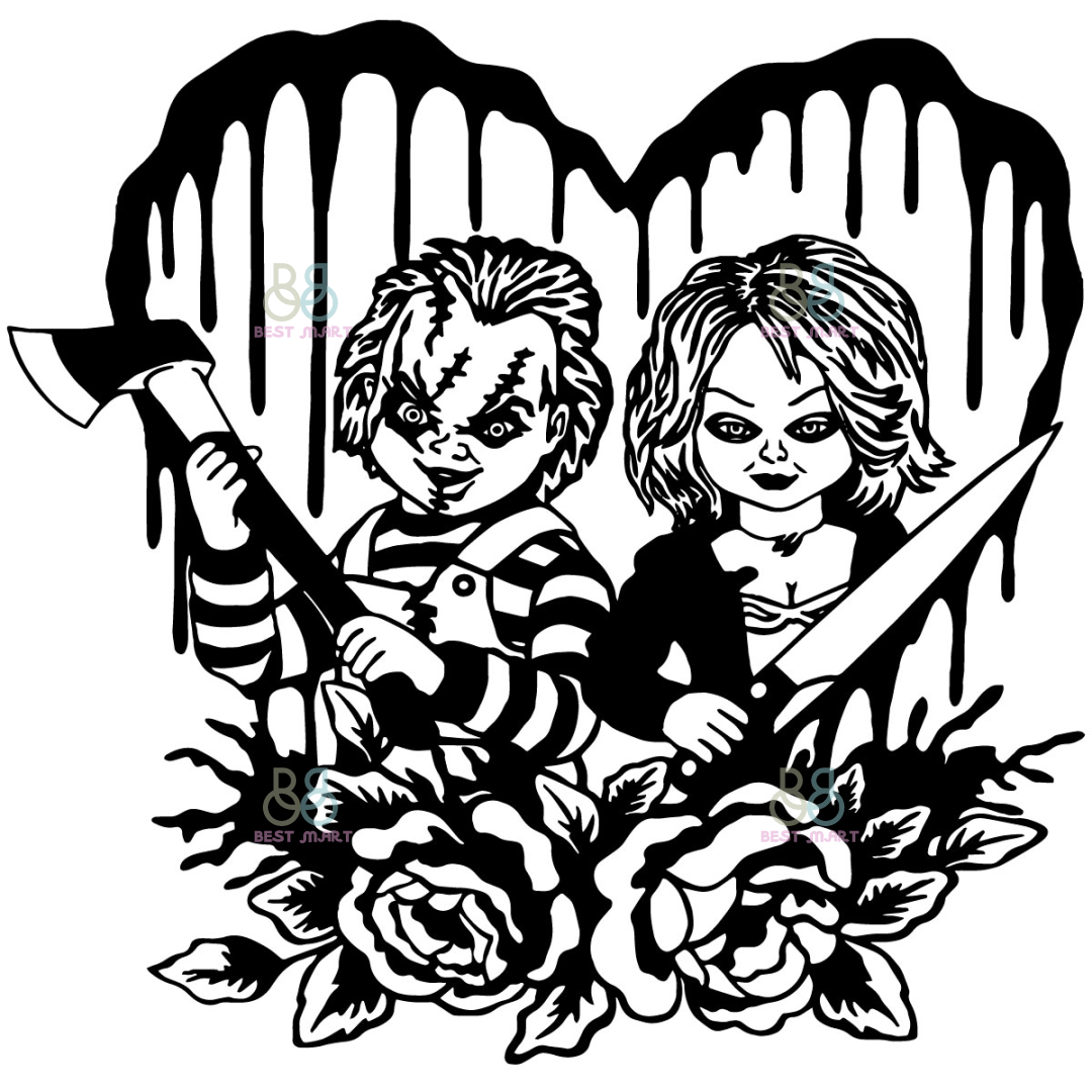 Chucky And Tiffany Svg, Halloween Svg, Chucky Svg, Tiffany S | Inspire ...