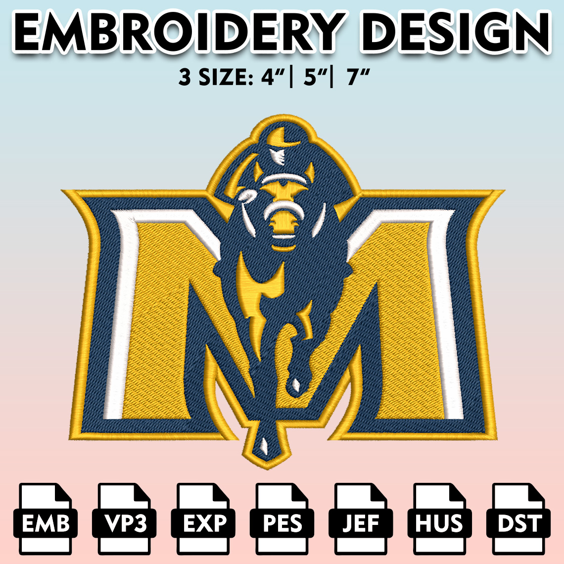 NCAA Logo Embroidery Designs, NCAA State Racers, Murray Stat | Inspire ...