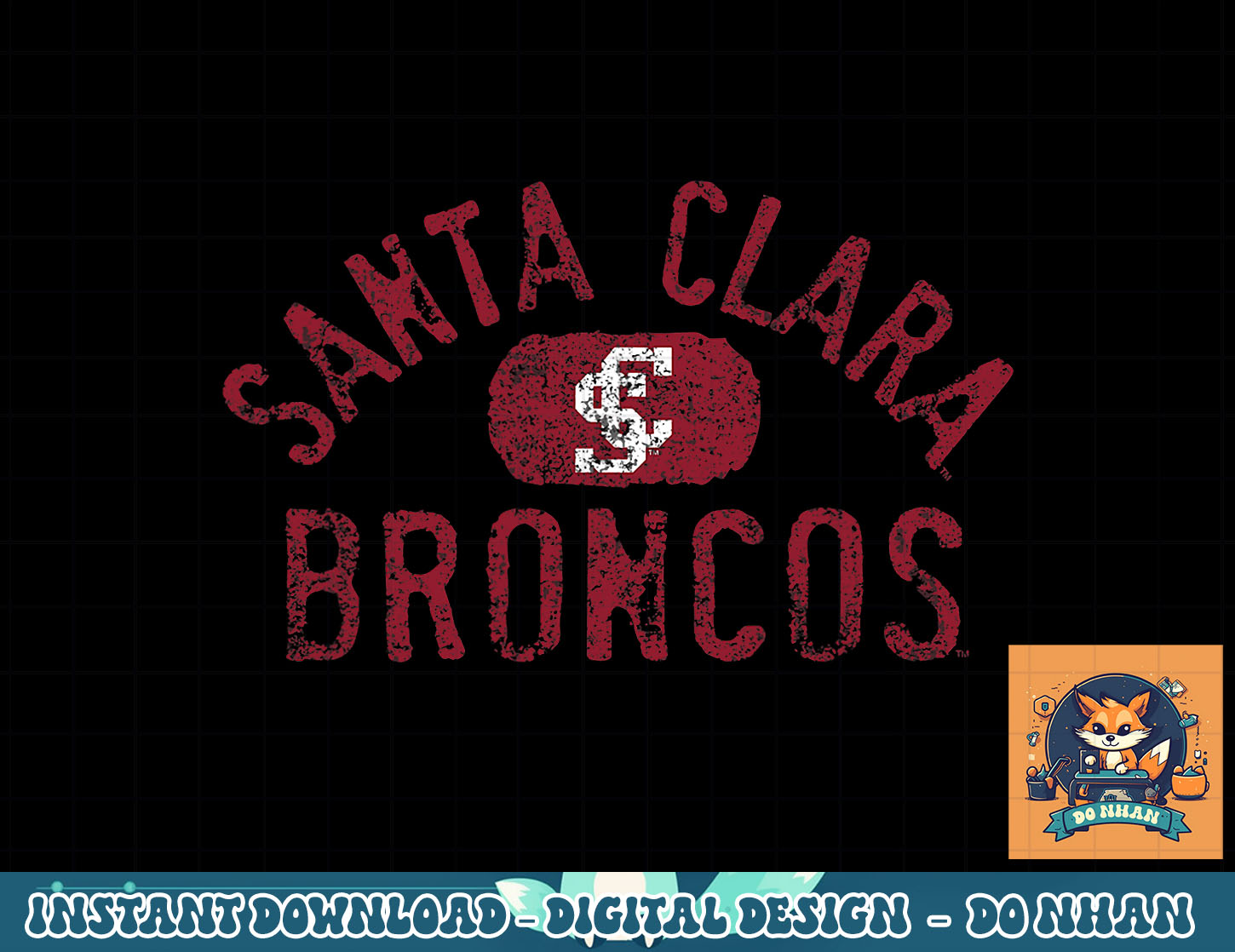 Santa Clara Broncos 1851 Vintage png, sublimation | Inspire Uplift