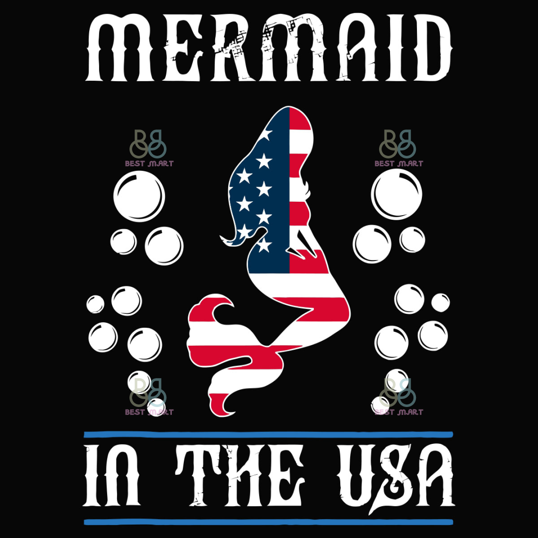 Mermaid In The Usa Svg, 4Th Of July Svg, American Mermaid Sv | Inspire ...